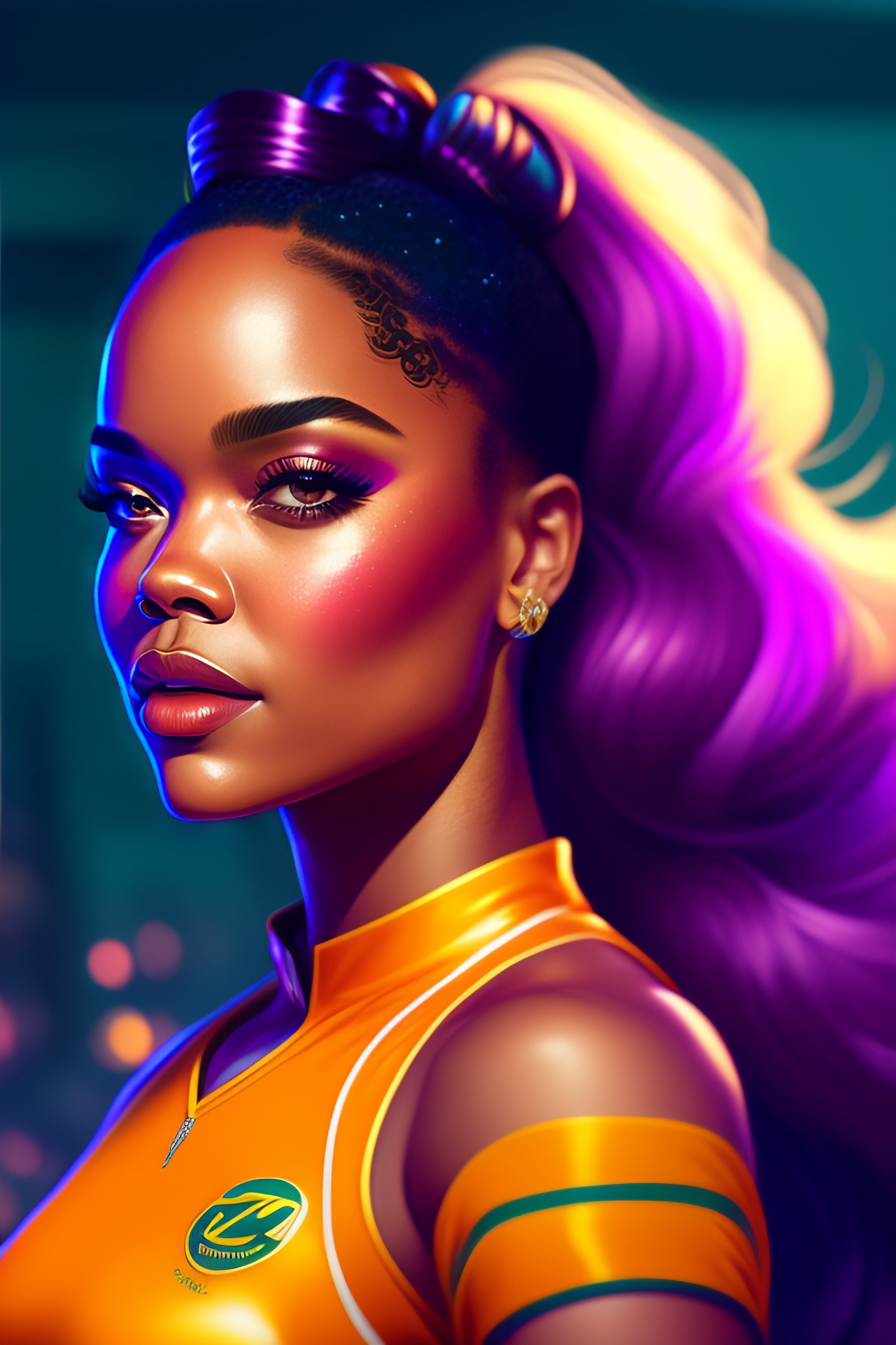 Lexica - A portrait of tessa thompson as a cheerleader, cleavage,art by ...