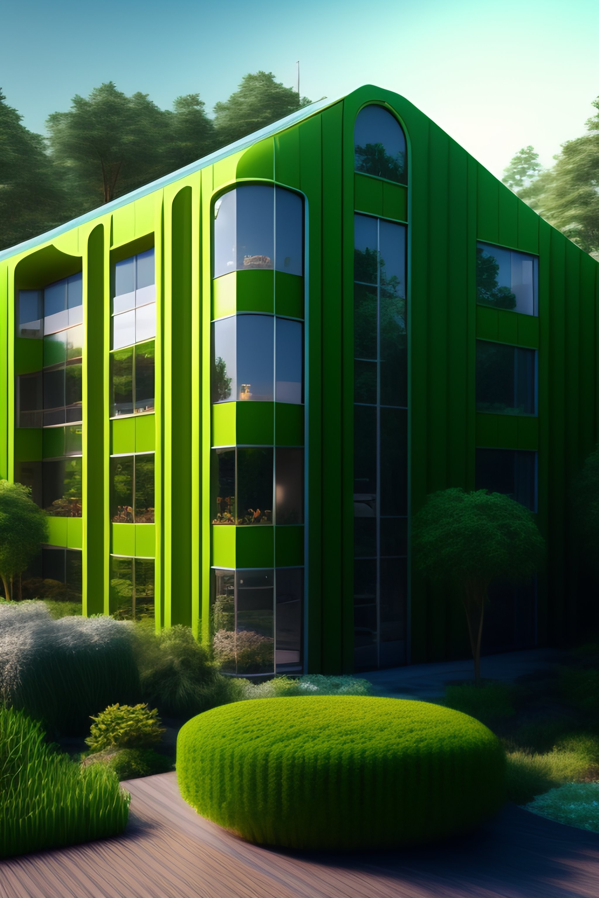 Lexica - Building , green , pet , human 8K ,huge, beautiful