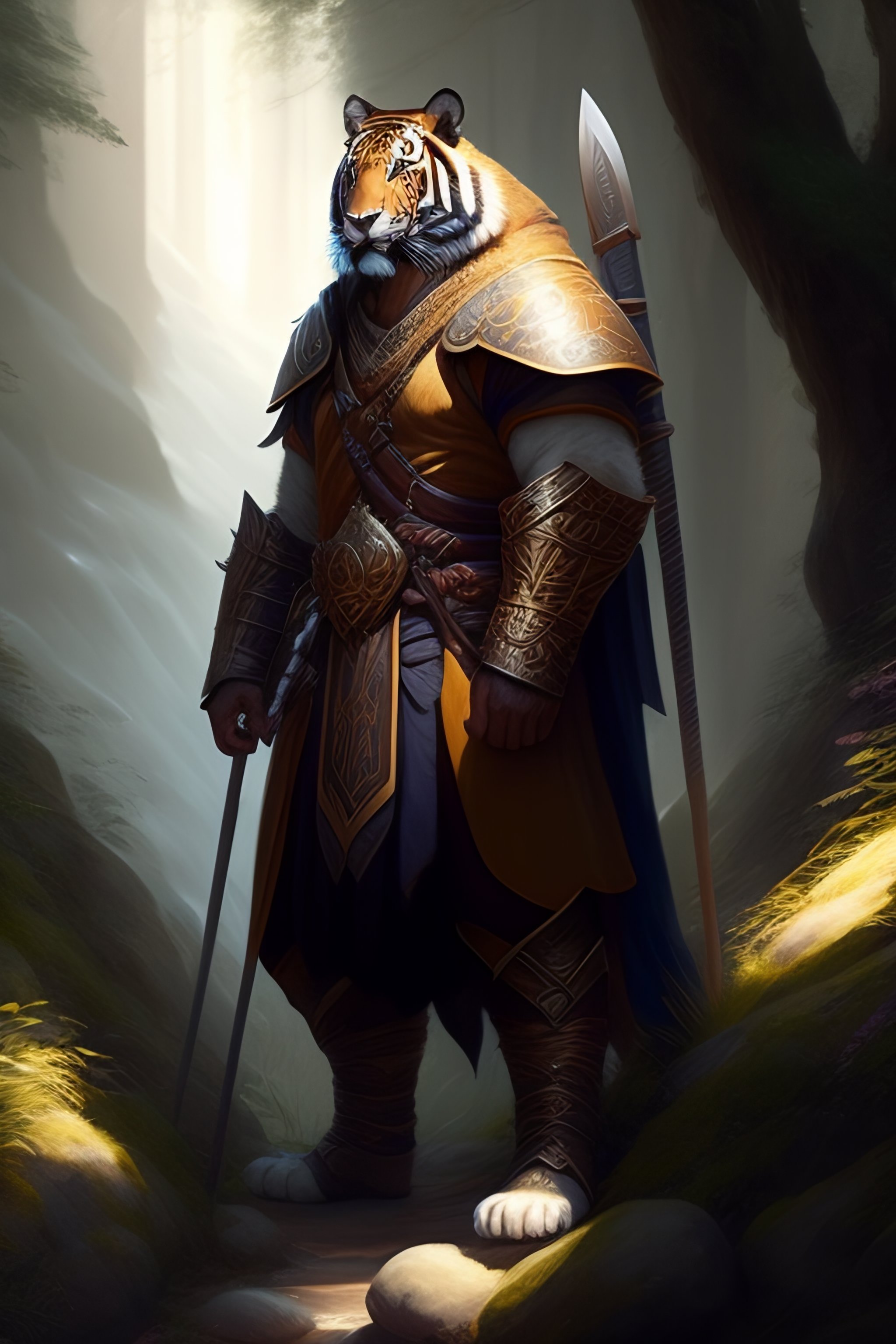 Lexica - Druid, tiger, samurai, by justin gerard and greg rutkowski ...