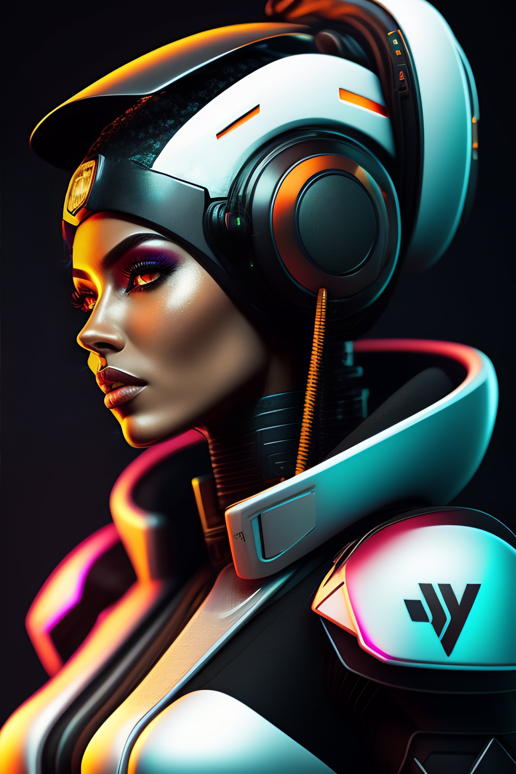 Lexica - Magazine cover, con una ilustración 2d vectorial de un cyborg ...