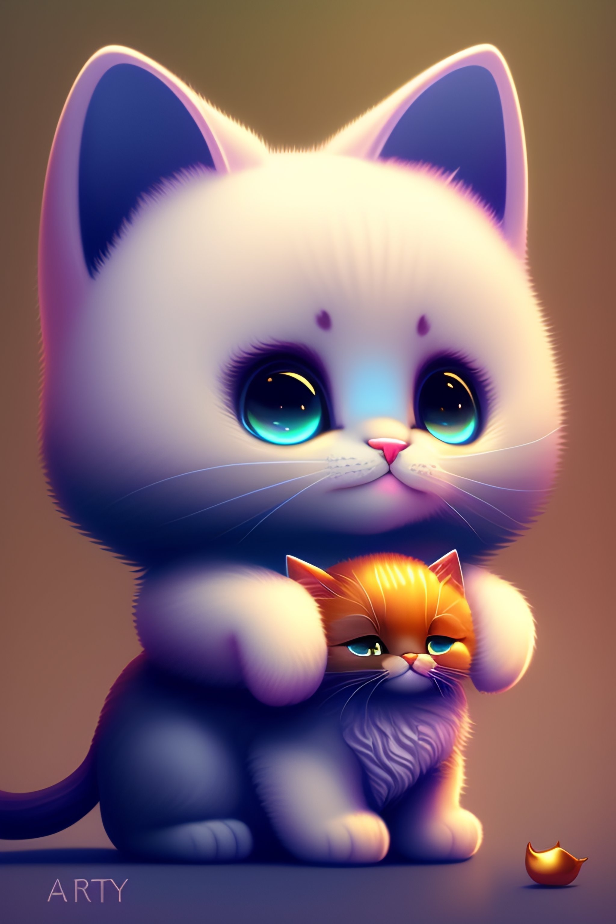 Lexica - Cute and adorable cartoon kitty baby, fantasy, dreamlike ...
