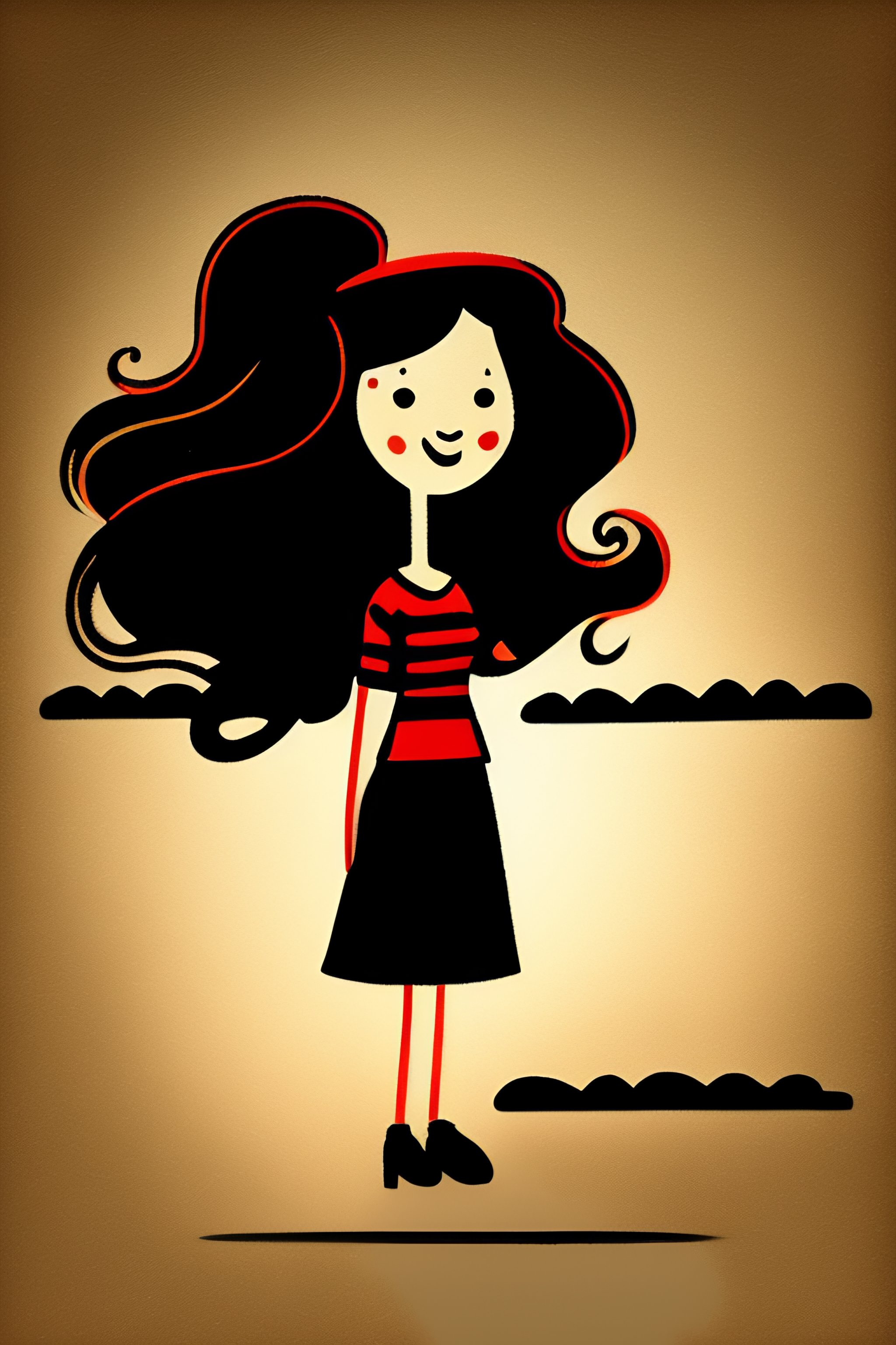 Lexica - Stick drawing of a cheerful redhaired girl as a stick figure ...