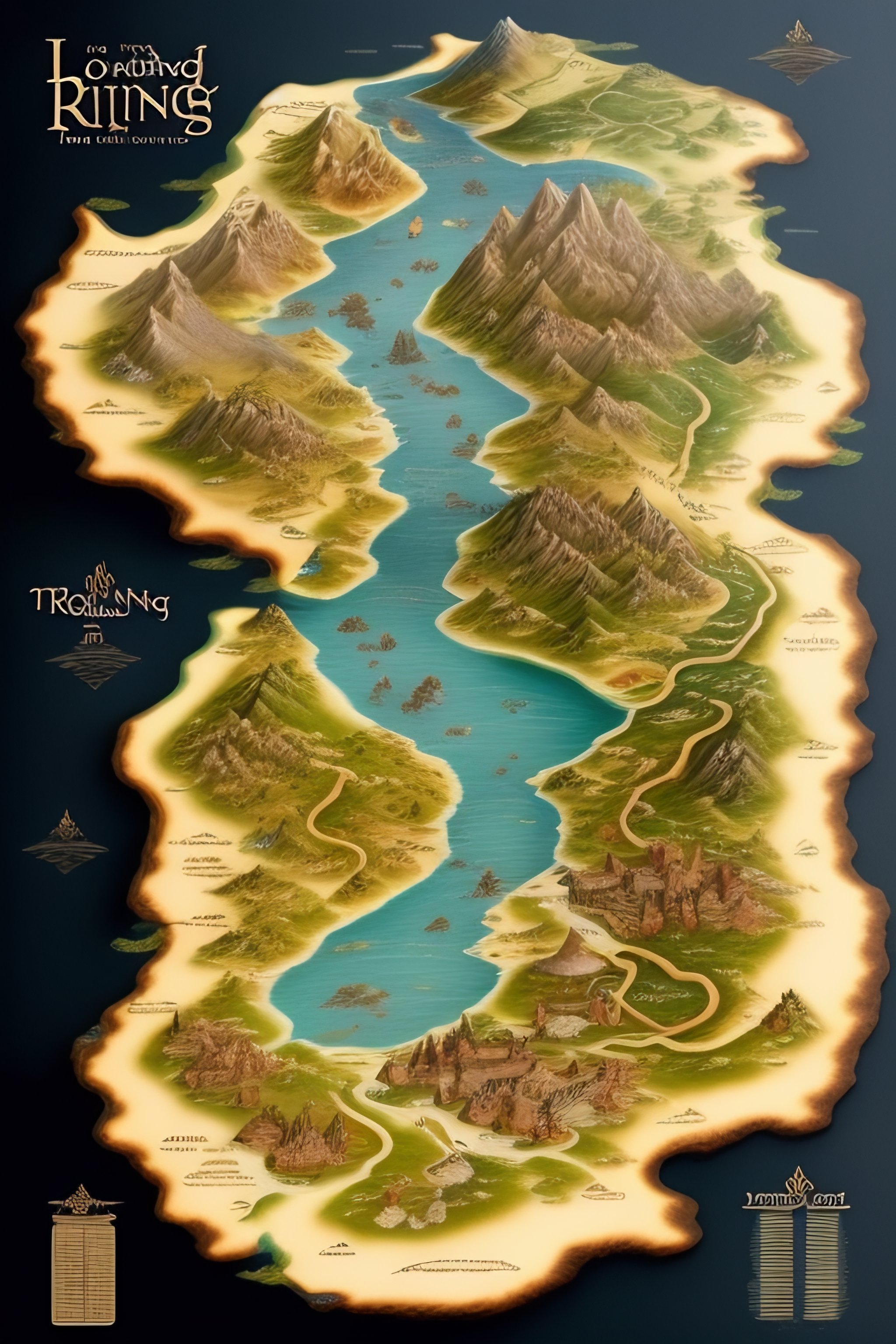 Lexica - The lord of the rings style, tabletop map, cities, towns ...