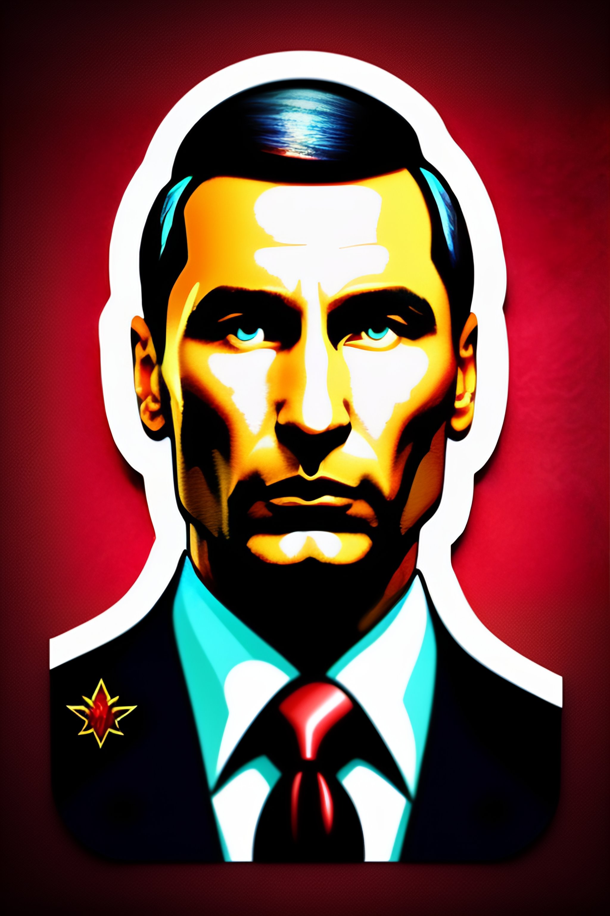 Lexica - Angry cartoon Wladimir Putin sticker, anime style, solid ...