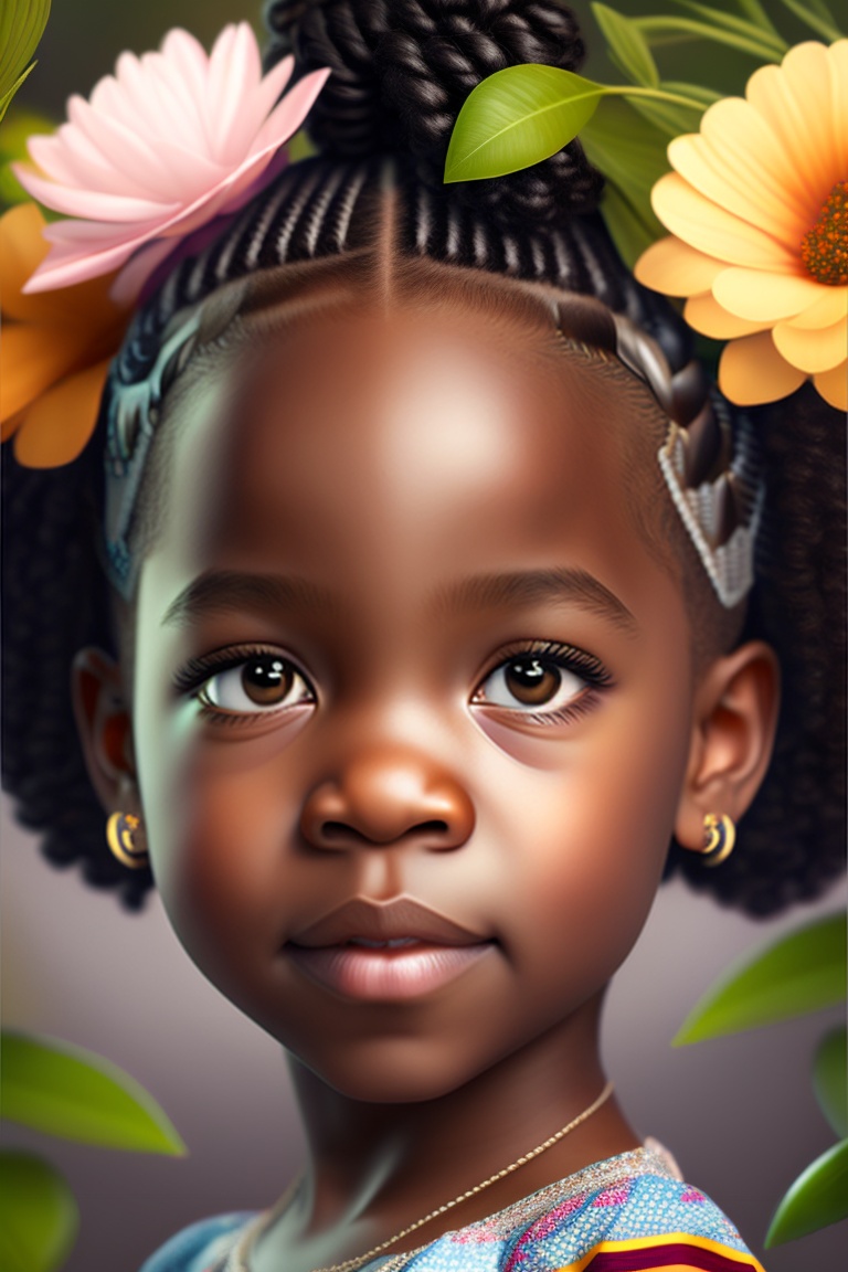Lexica - Photo realistic closeup portrait of sweet little black girl ...