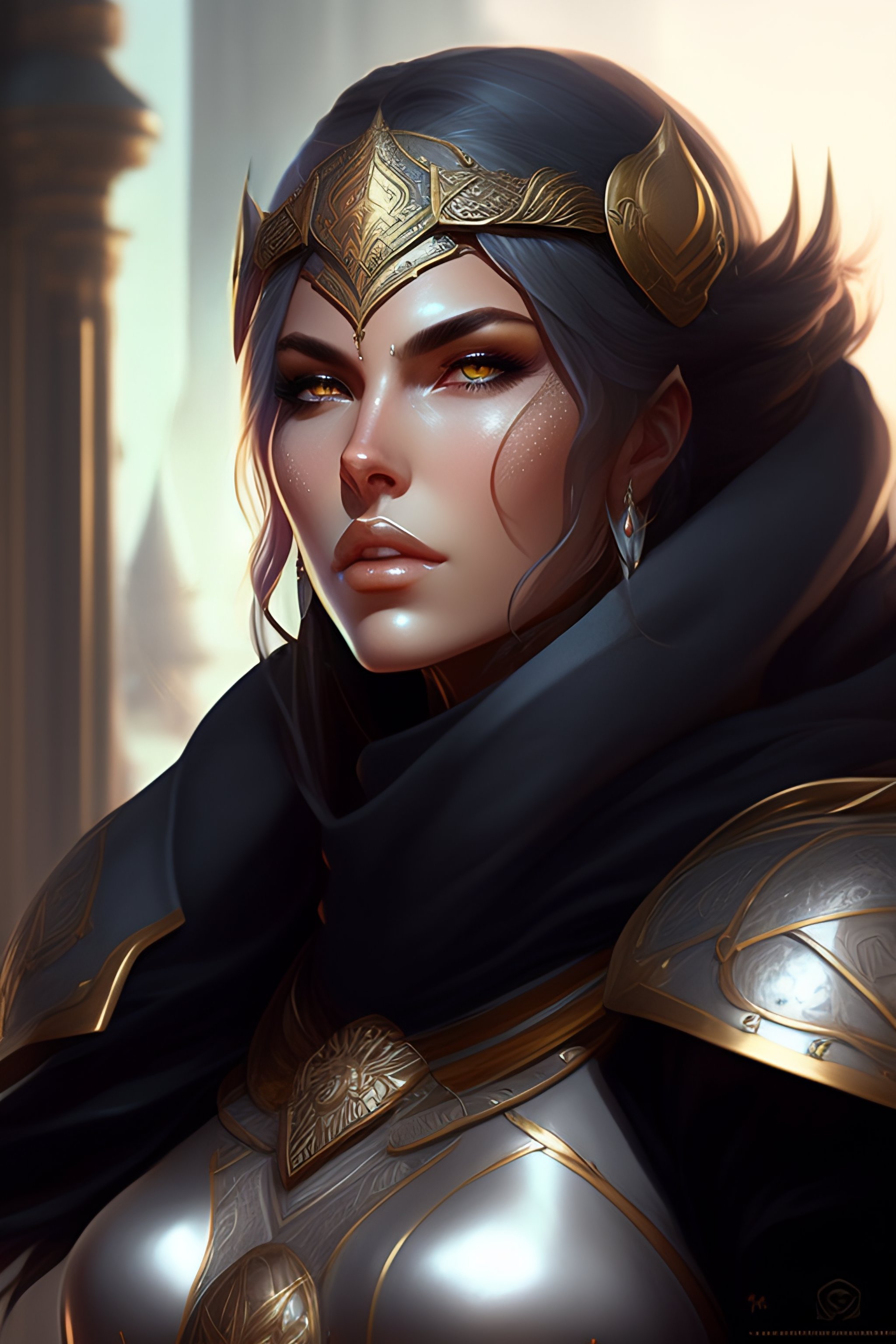 Lexica - Retrofuturistic sorceress, plate armor, dnd, highly detailed ...