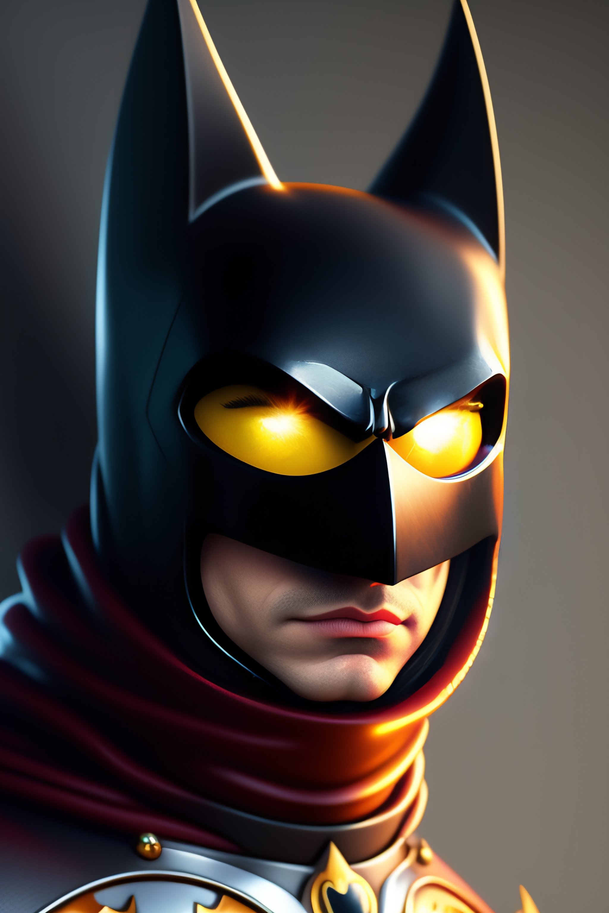 Lexica - Cute and adorable cartoon batman face, fantasy, dreamlike ...