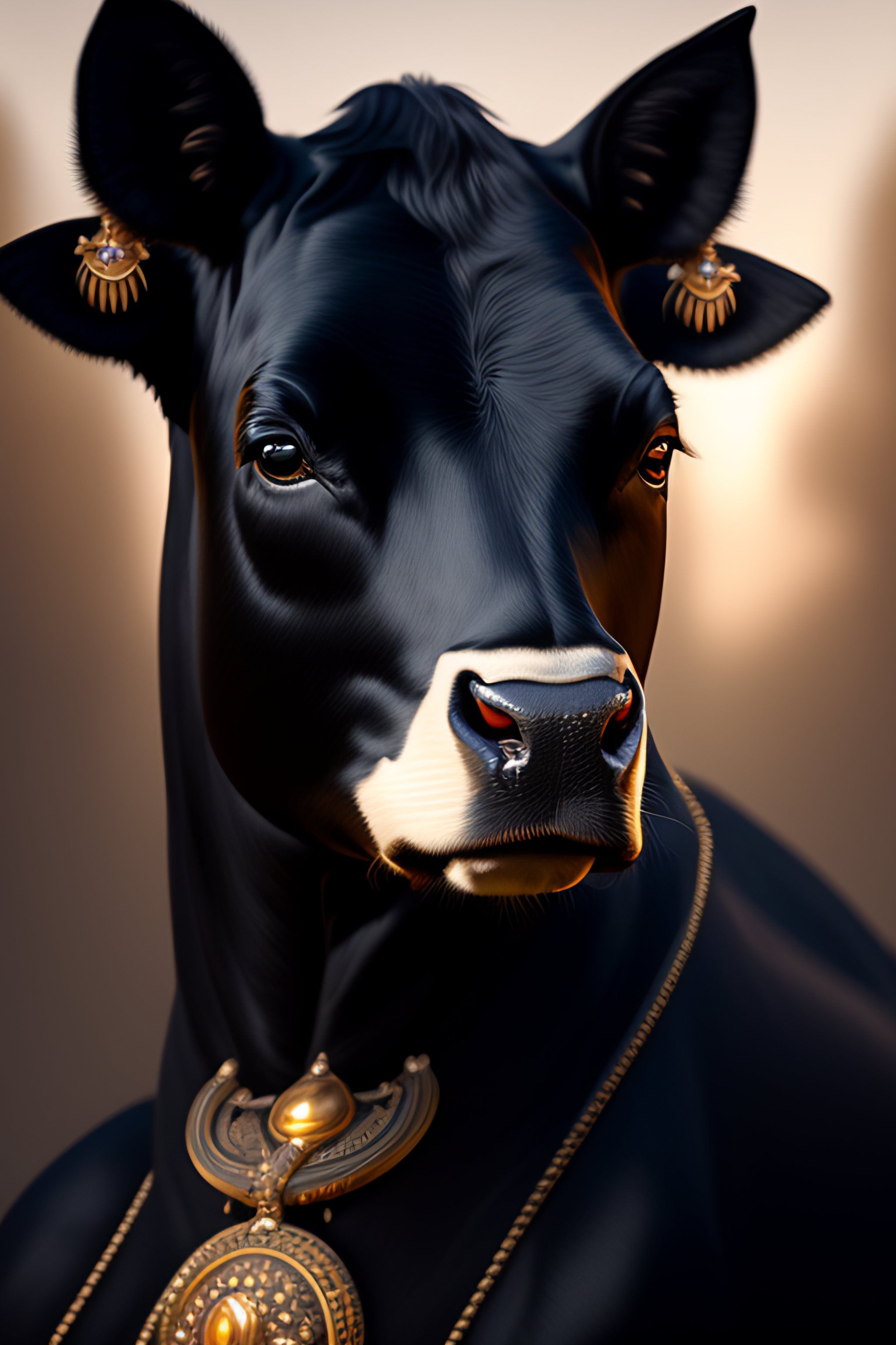 Lexica - Portrait painting of a cybernetic black cow , ultra realistic ...