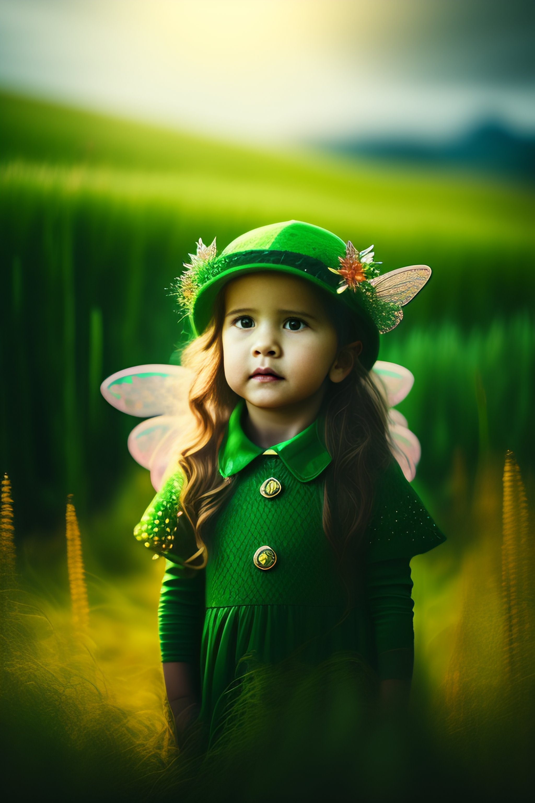 Lexica - Fairy person, green grass