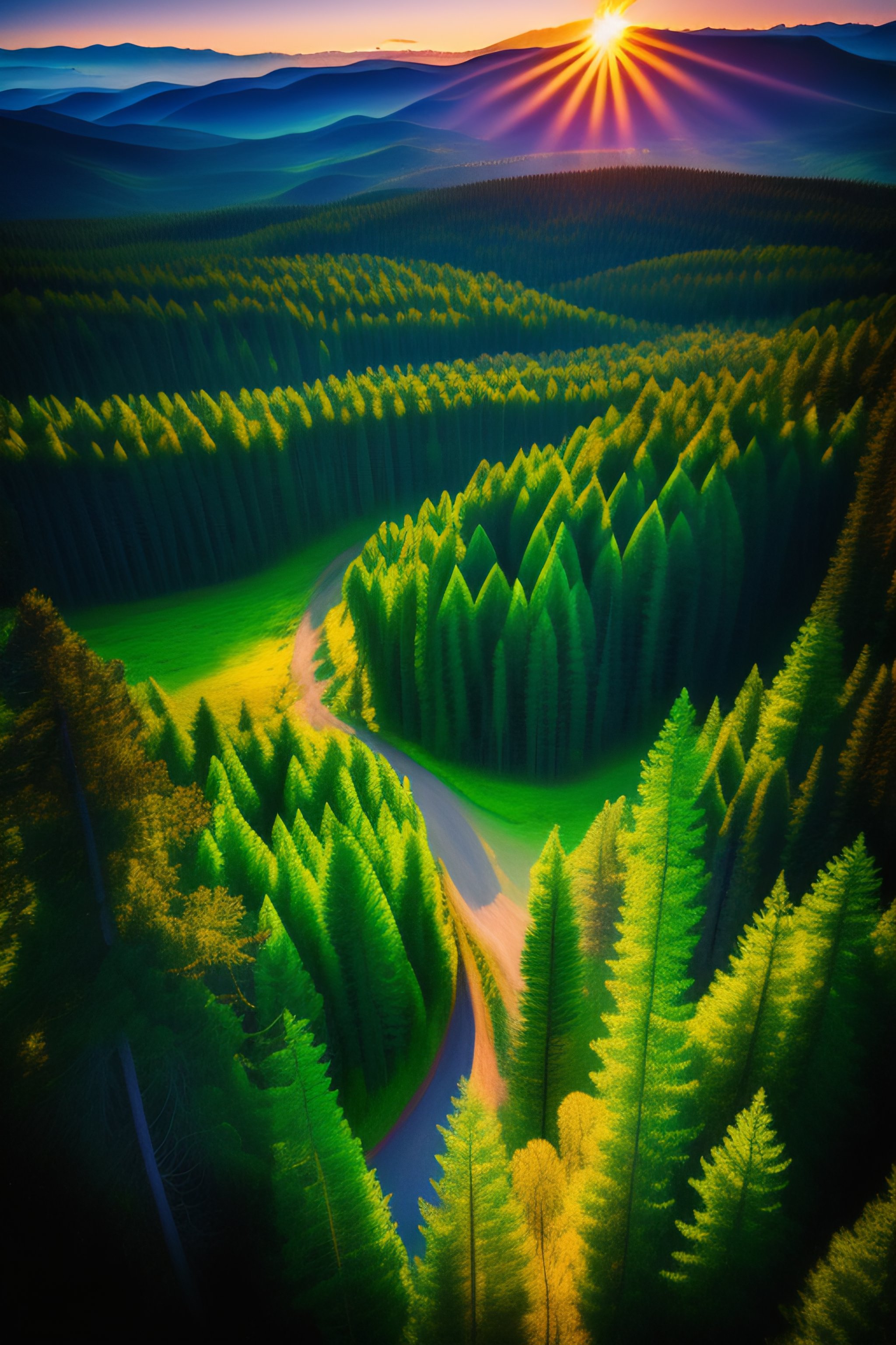 Lexica - A Picture of forest, sunlight, aerial View, Tree, Nature. The ...