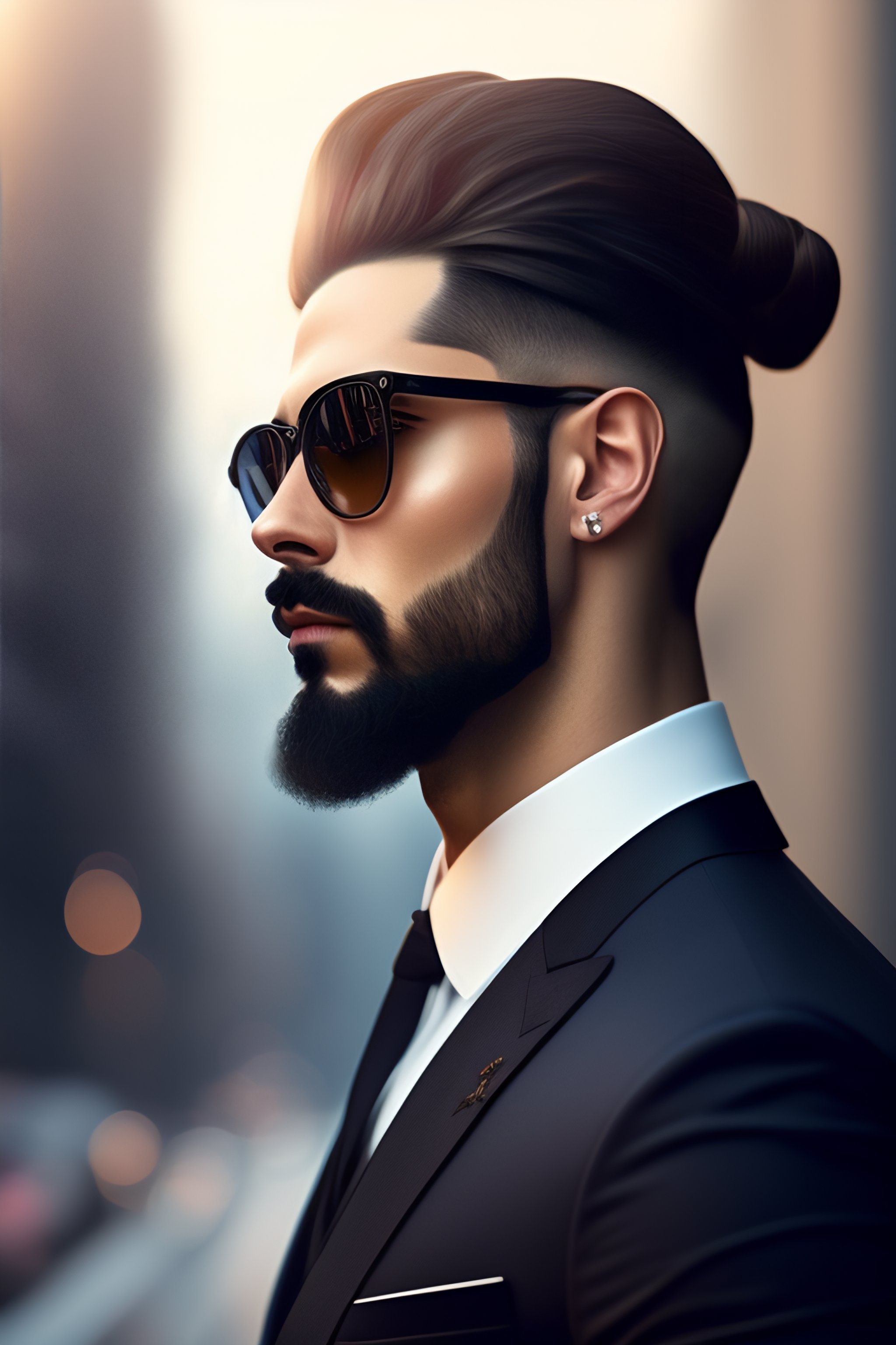 Lexica - A masterpiece portrait of a beautiful man with black beard and ...