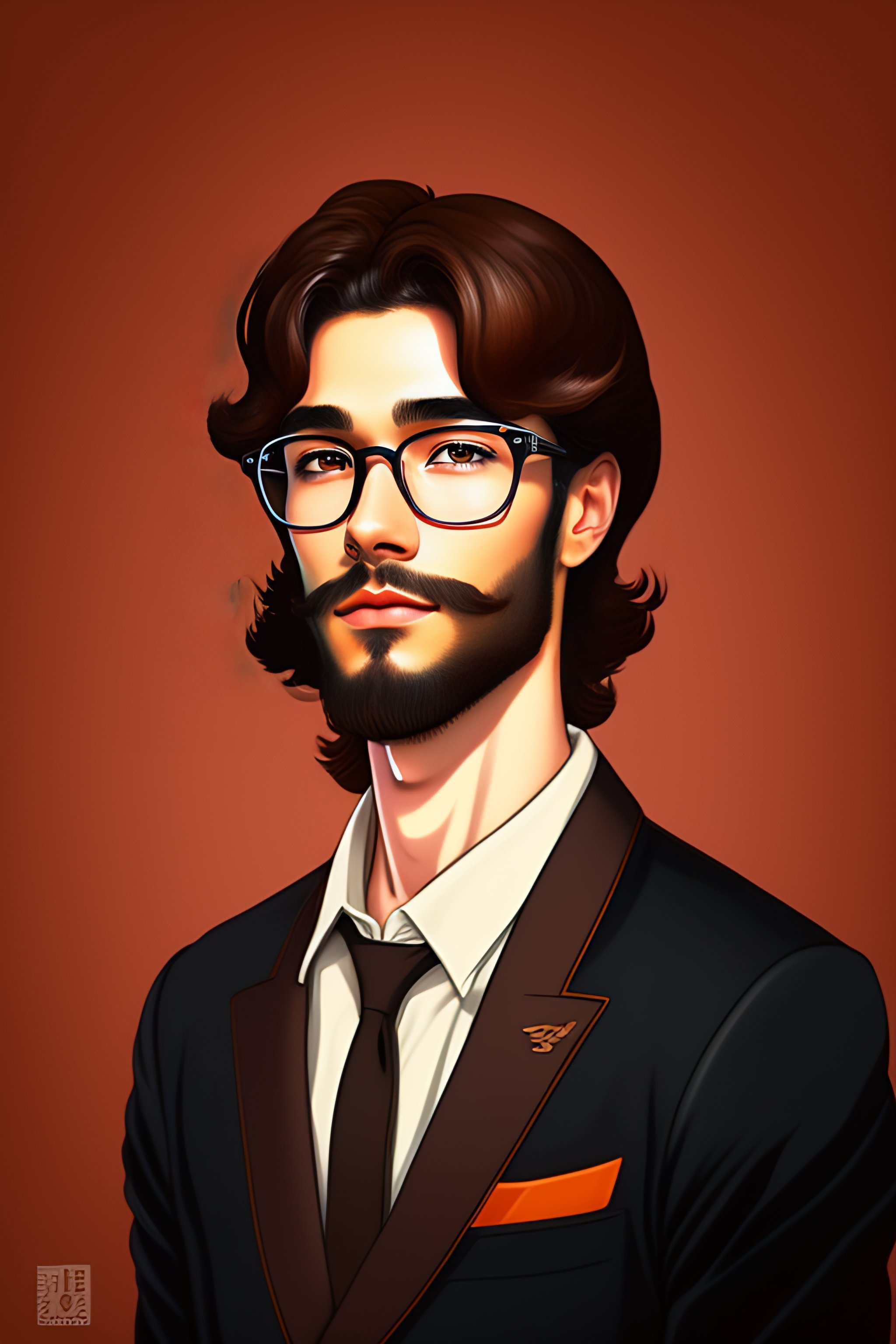 Lexica - Anime style 90's vintage italian 25 years old boy, long brown ...