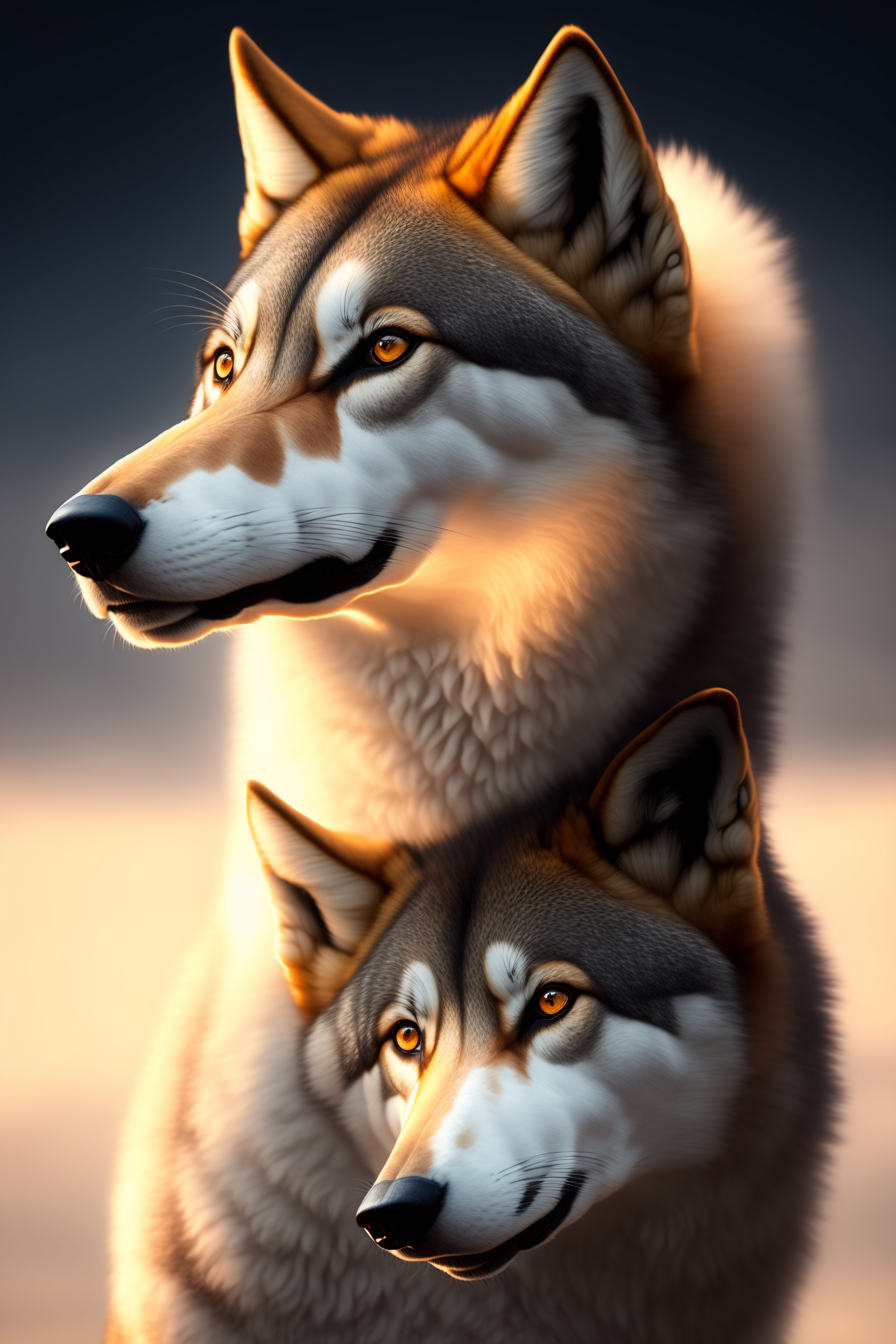 Lexica - Female proporcion, nthro wolf, fursona, furry