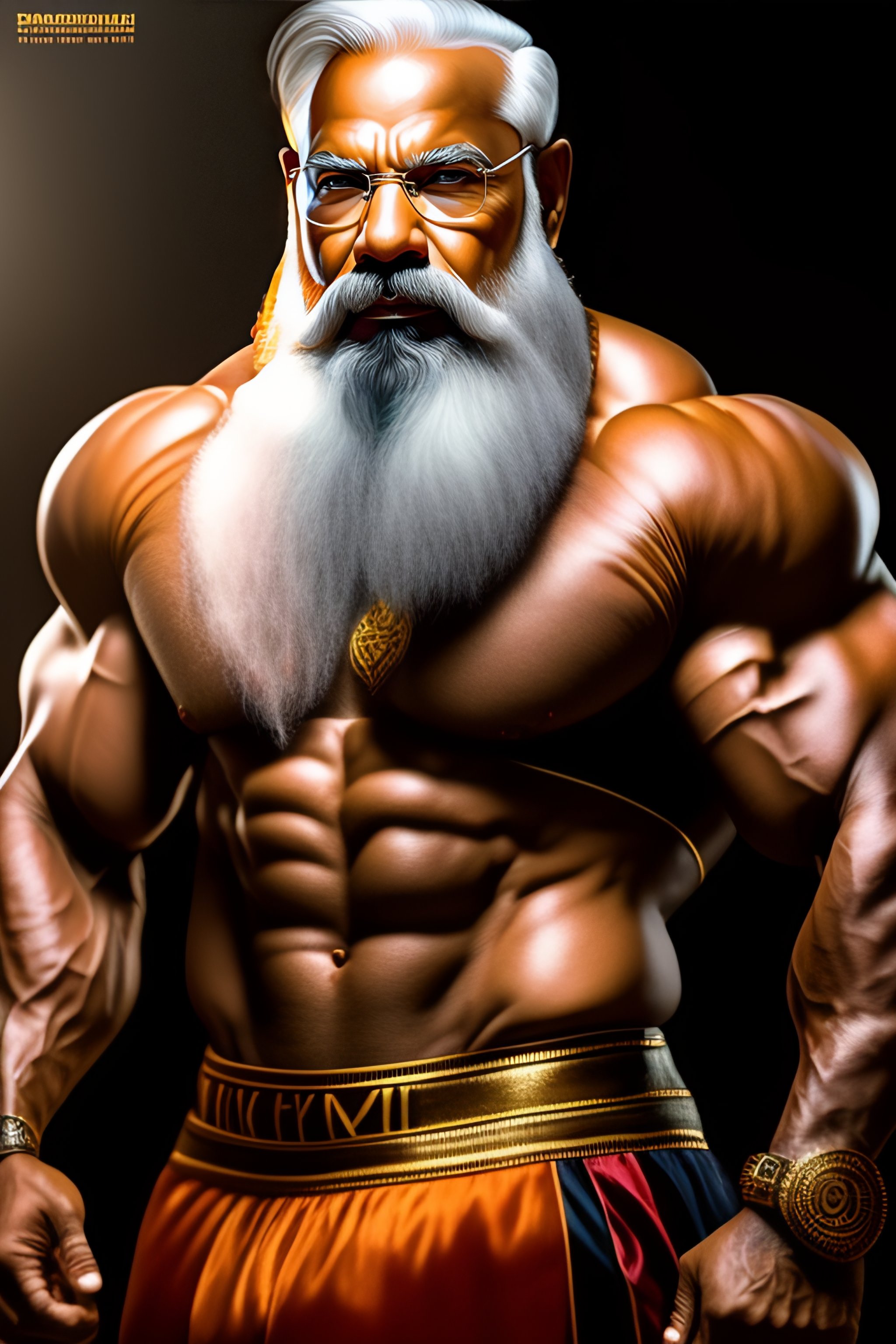 Lexica - Full body potrait of super muscular narendra modi, highly ...
