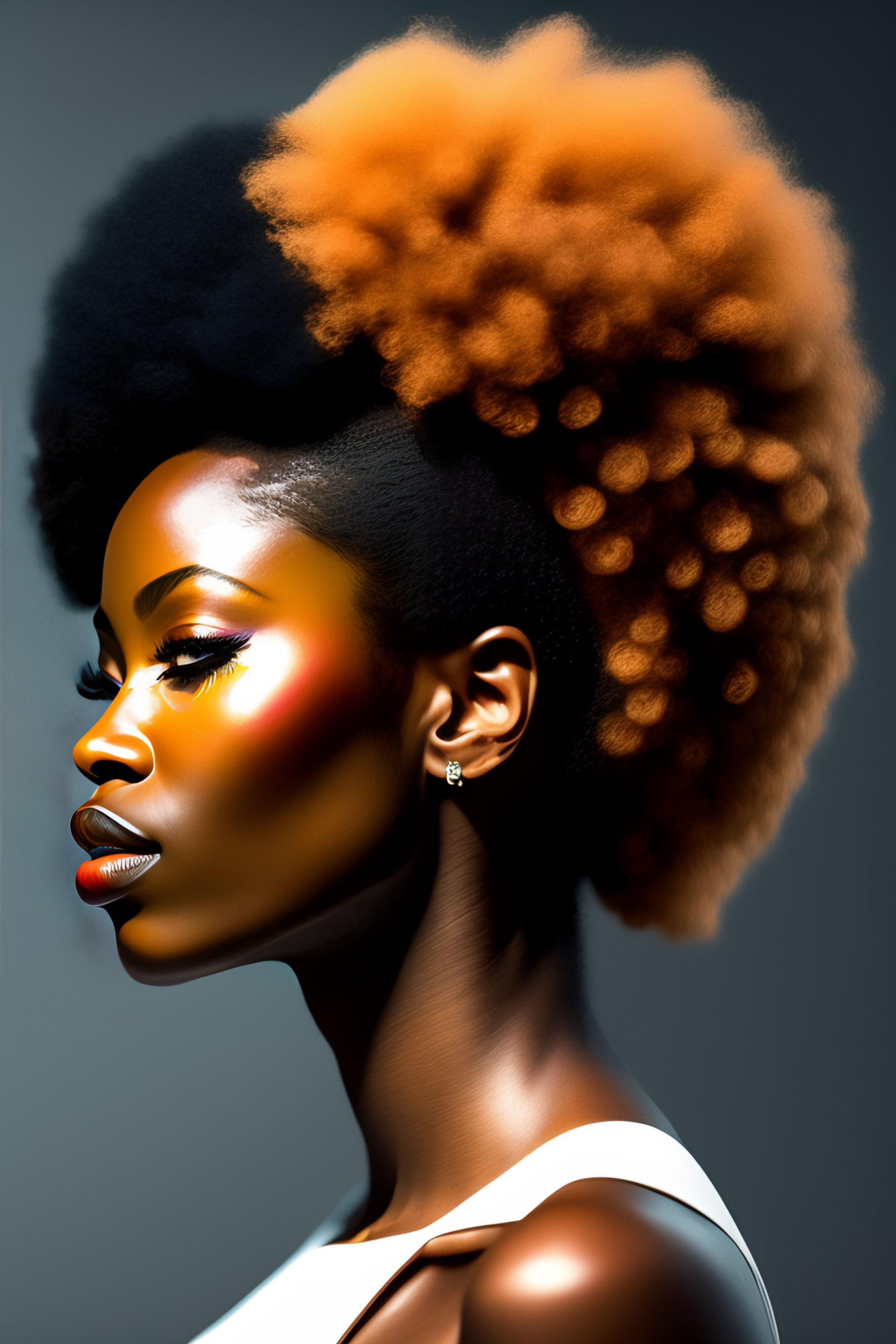 Lexica - Afro lady art sideview