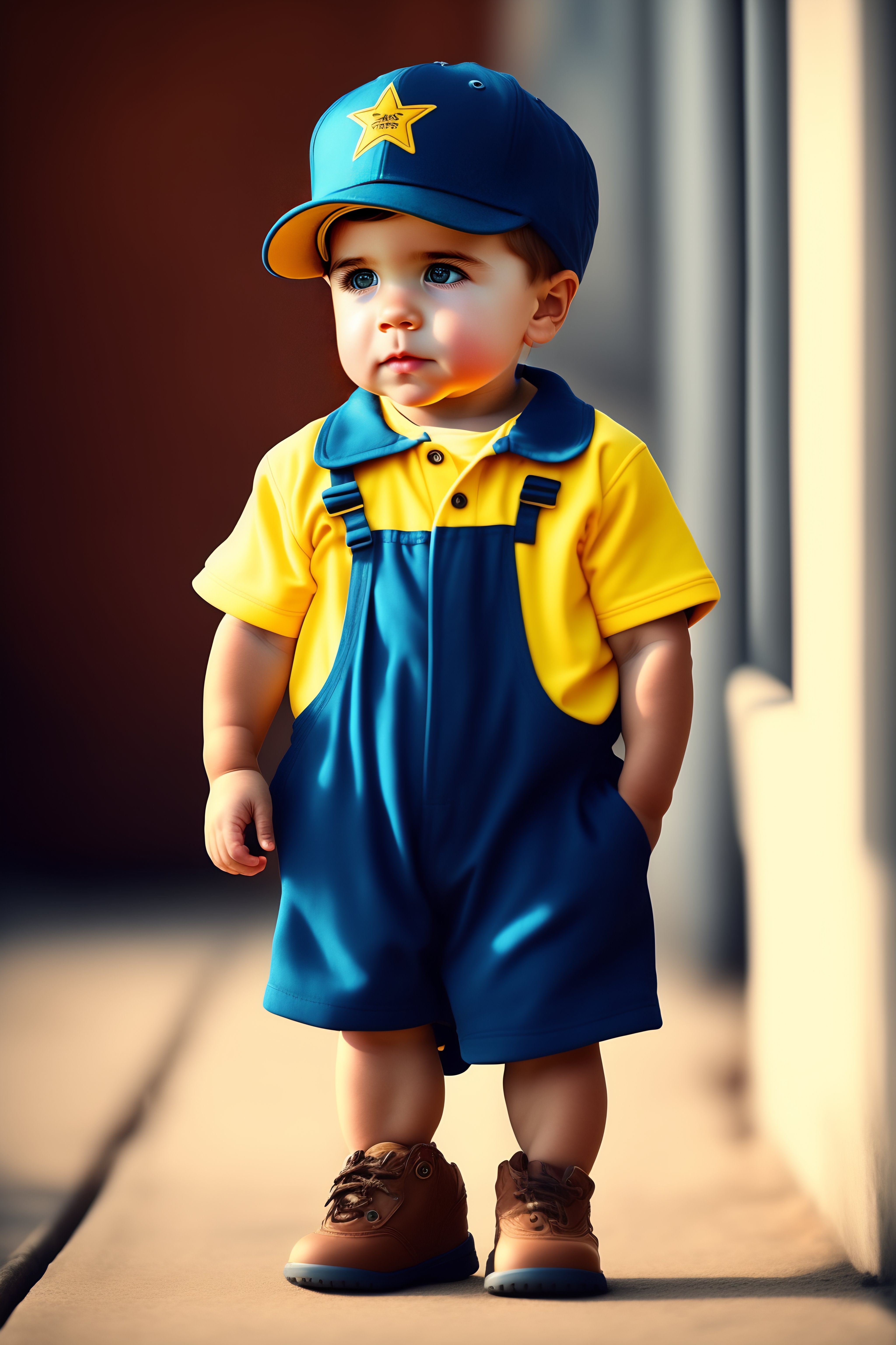 Lexica - I want a little boy with a cap and a romper suit. inspired by ...