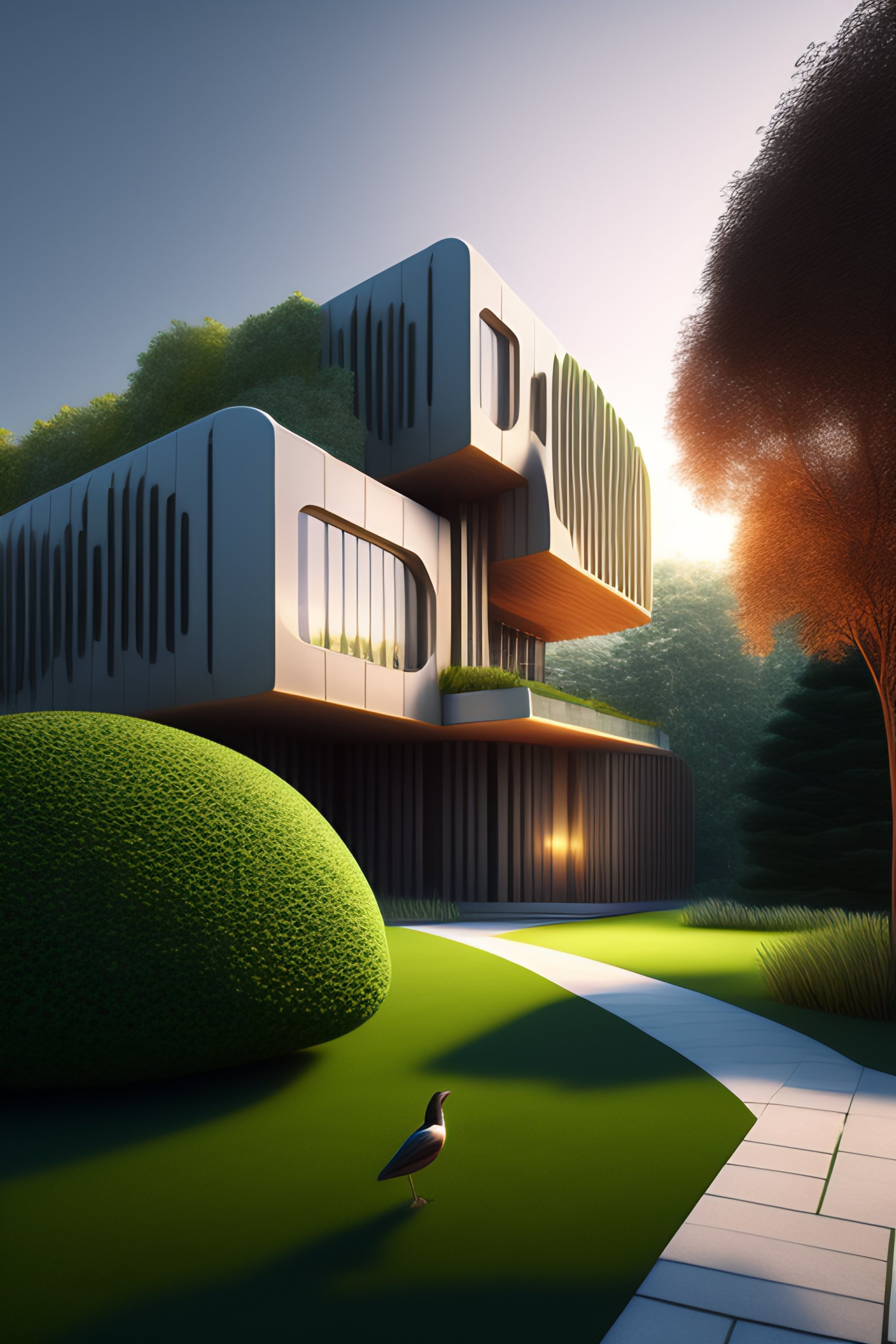 Lexica - Einstein, man, futuristic organic shape building consist of ...