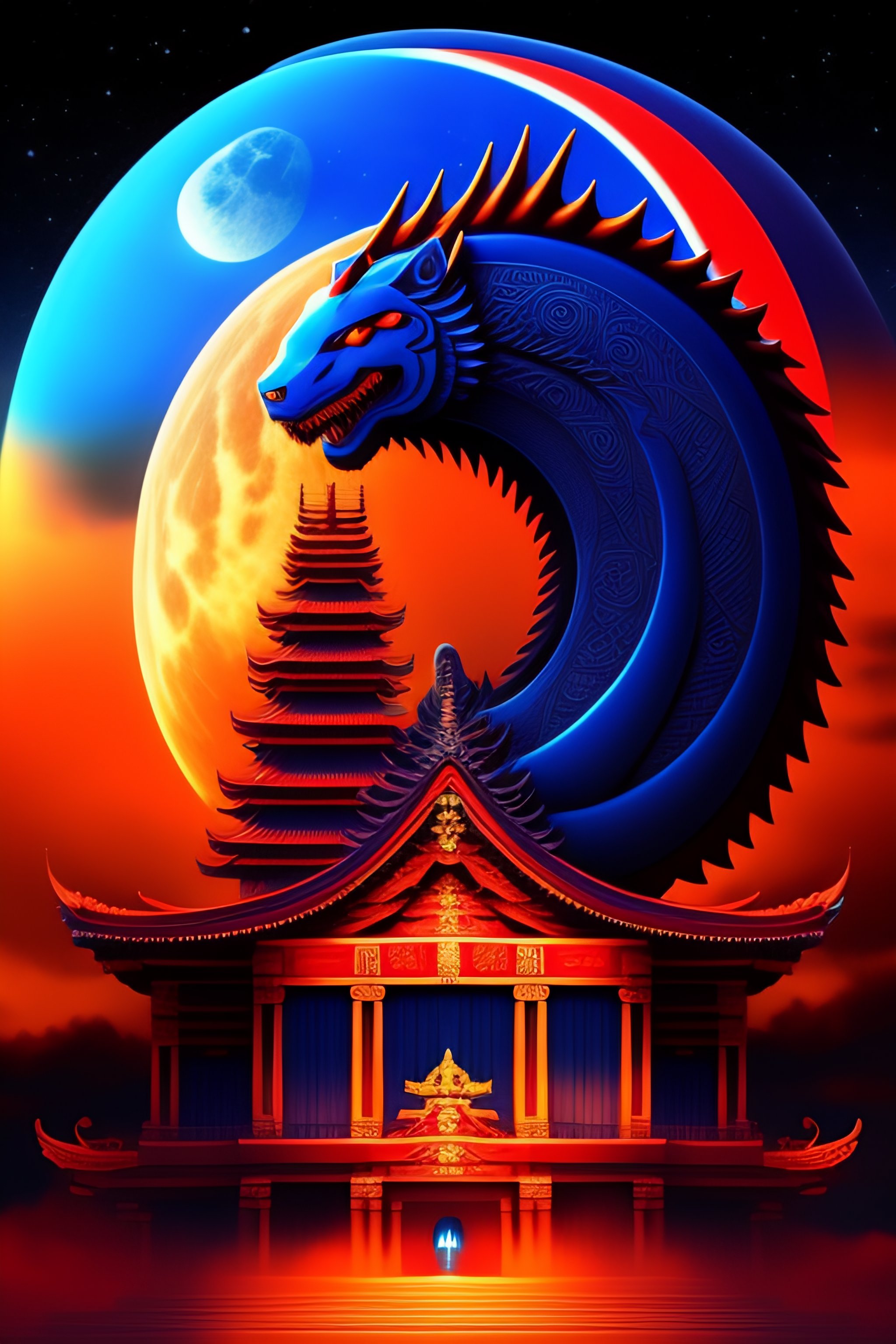 Lexica - Anime style, A huge leviathan in front of a samurai, at a ...