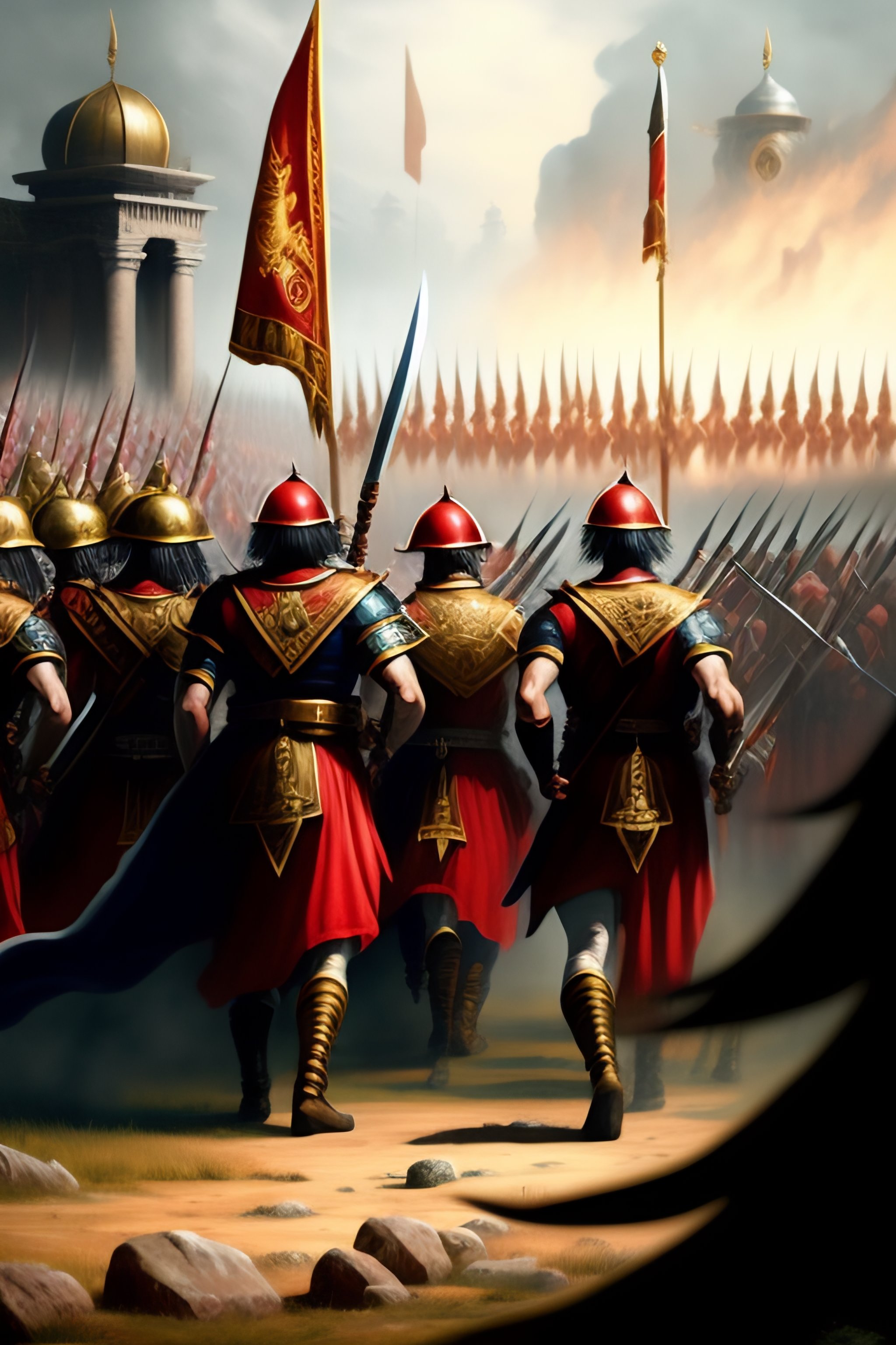 Lexica - A roman legion fighting a demon army on a battlefield covered ...