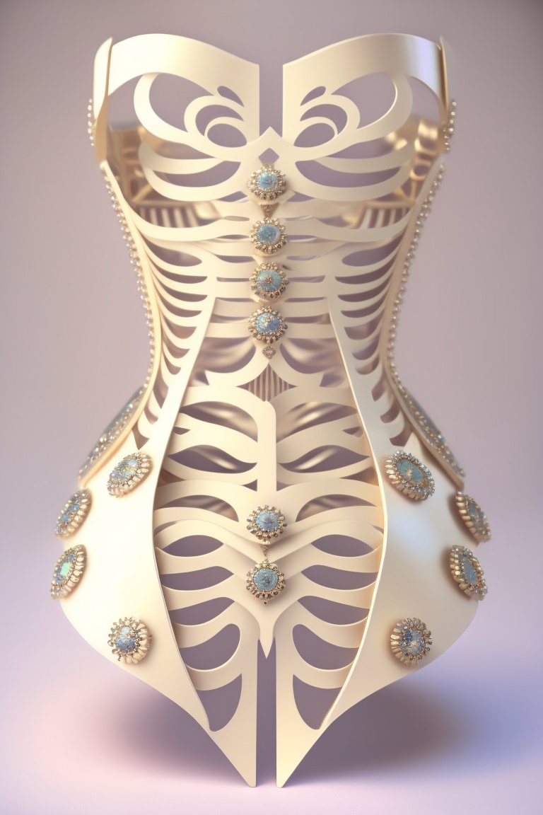 Lexica - 1950;s female skeleton bones empty corset encrusted with ...