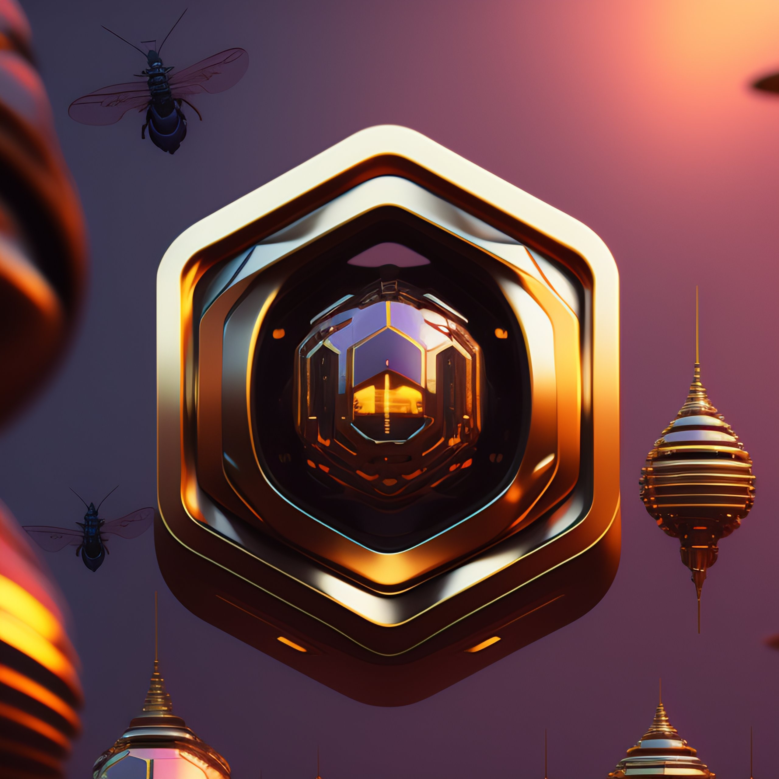 Lexica - Cyber punk, oni mask, 3 d render beeple, compound eye of ...