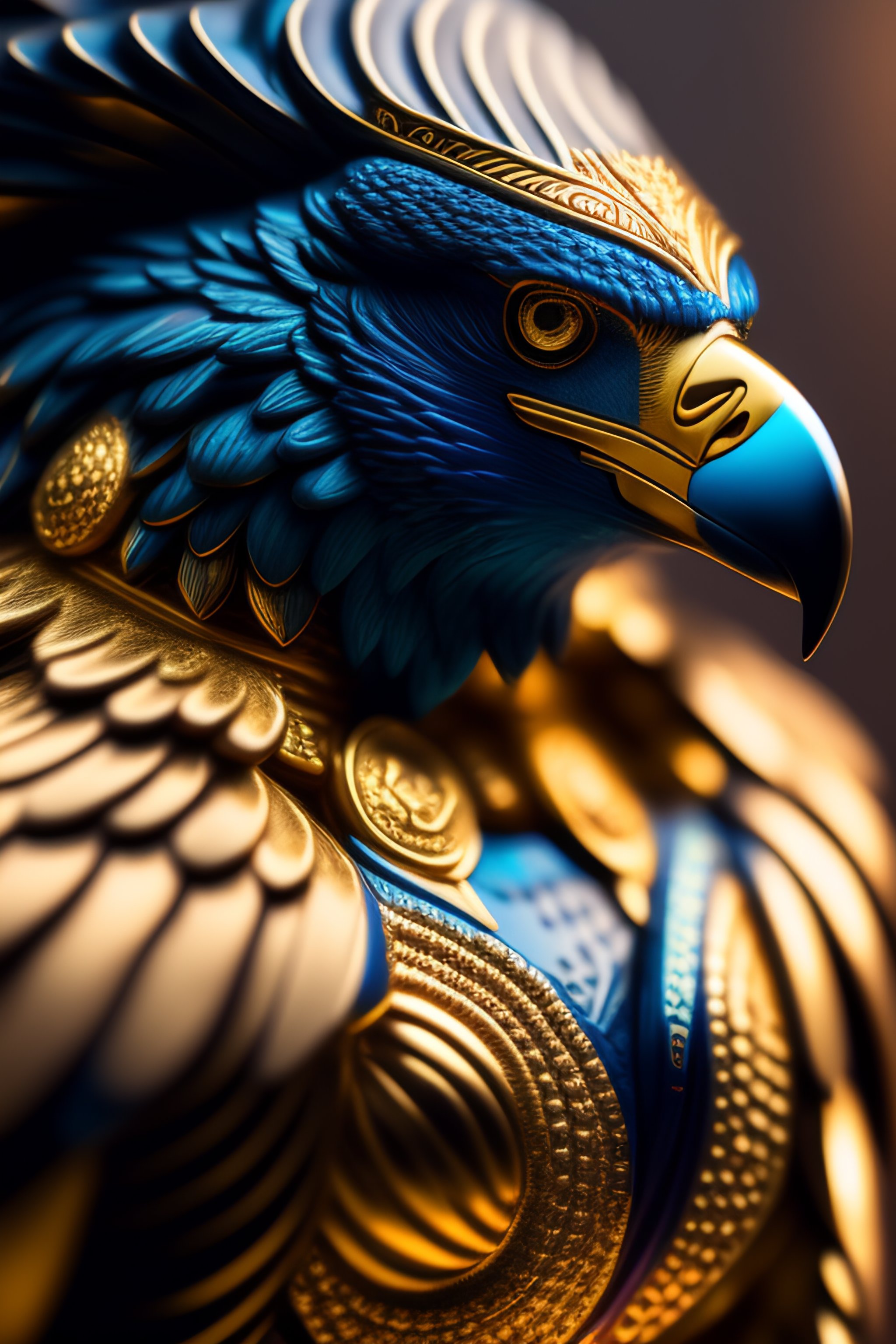 Lexica - Eagle, goddess with golden skin with blue adornments, XF IQ4 ...