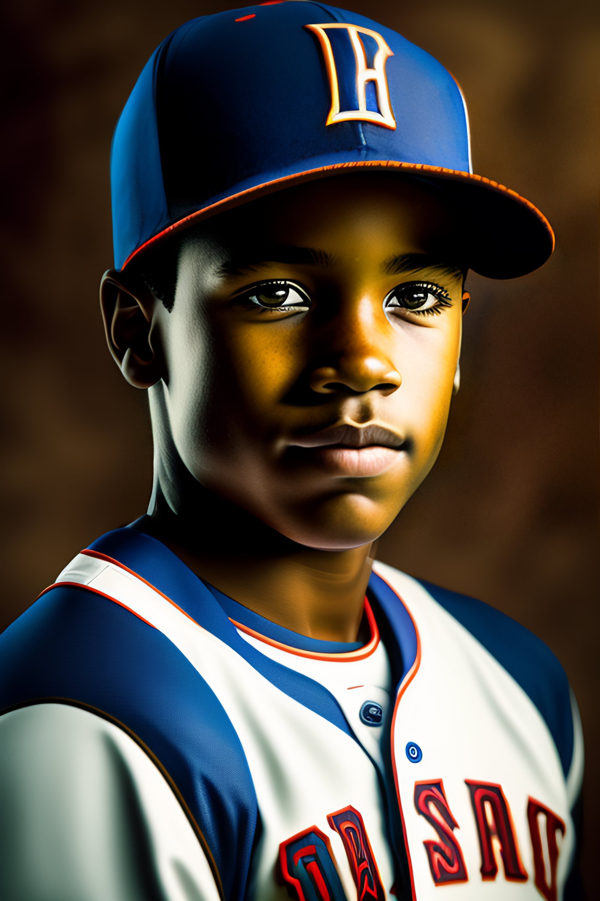 Lexica - Portrait of a young baseball player