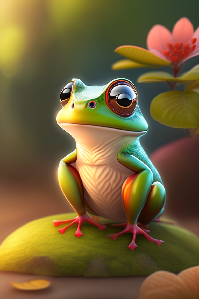 Lexica - Rosita, a little frog with big eyes and a charming smile, who ...