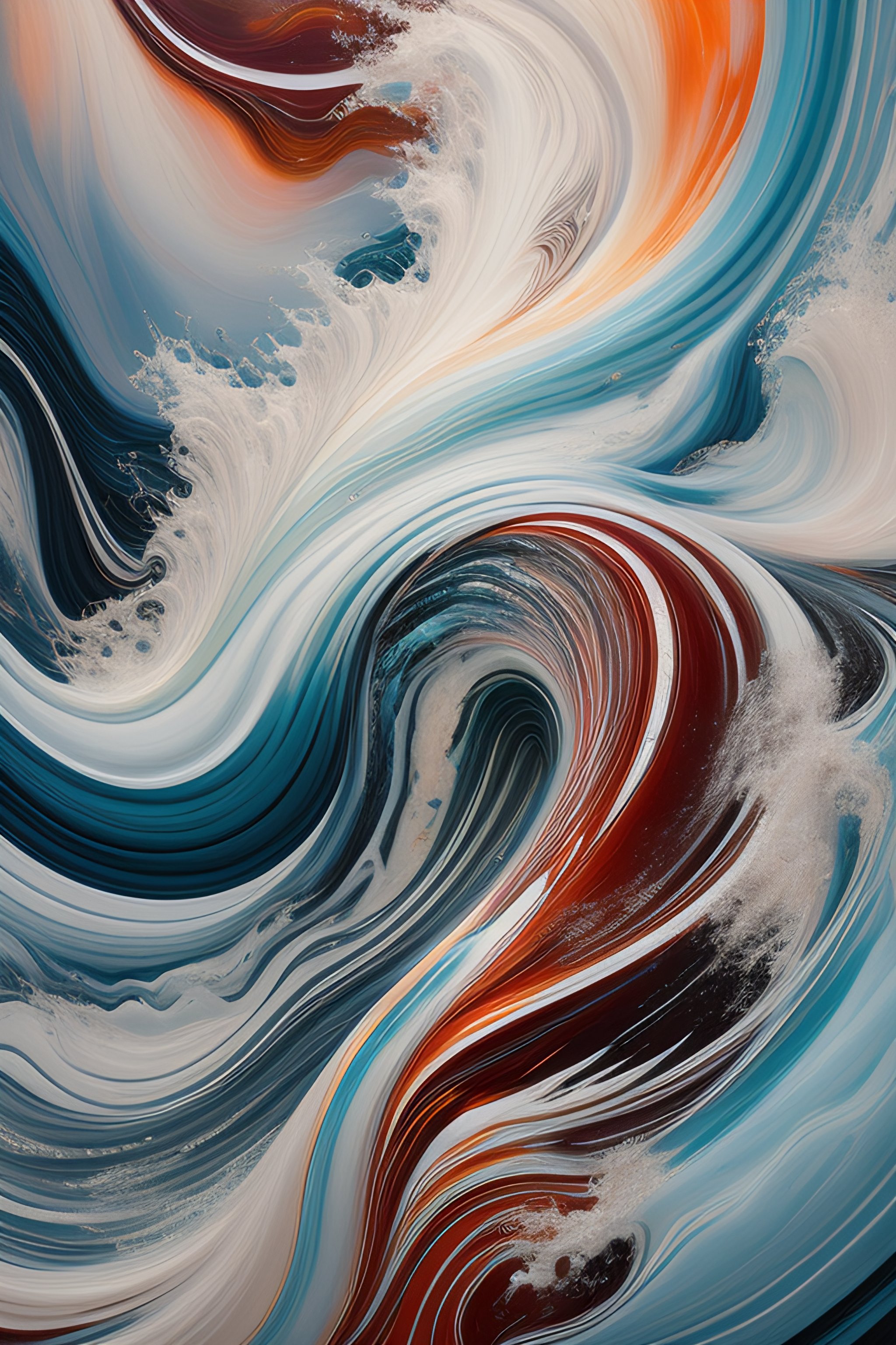Lexica - Abstract marble wave modern painting tableau