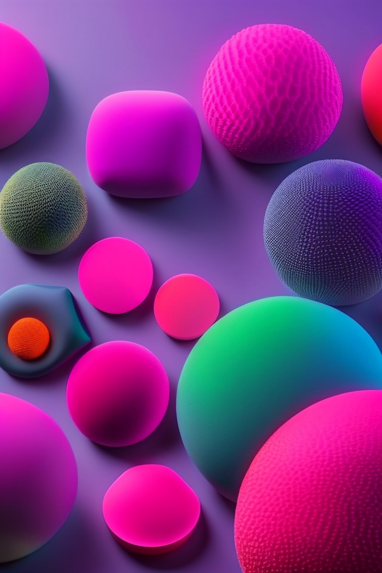 Lexica - There are several undefined shapes on a magenta background ...