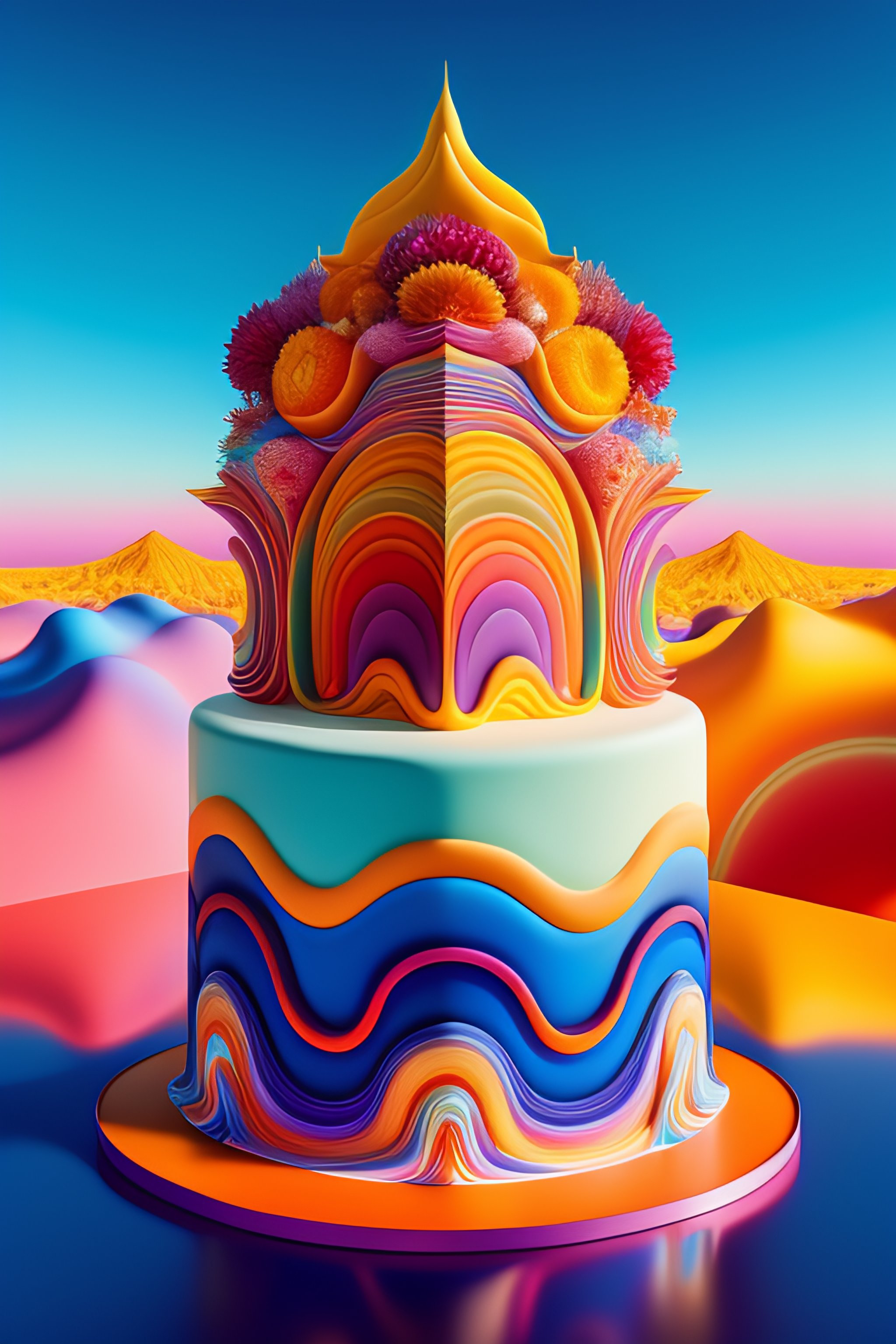 Lexica - Big abstract cake by james jean and salvador dali and shusei ...