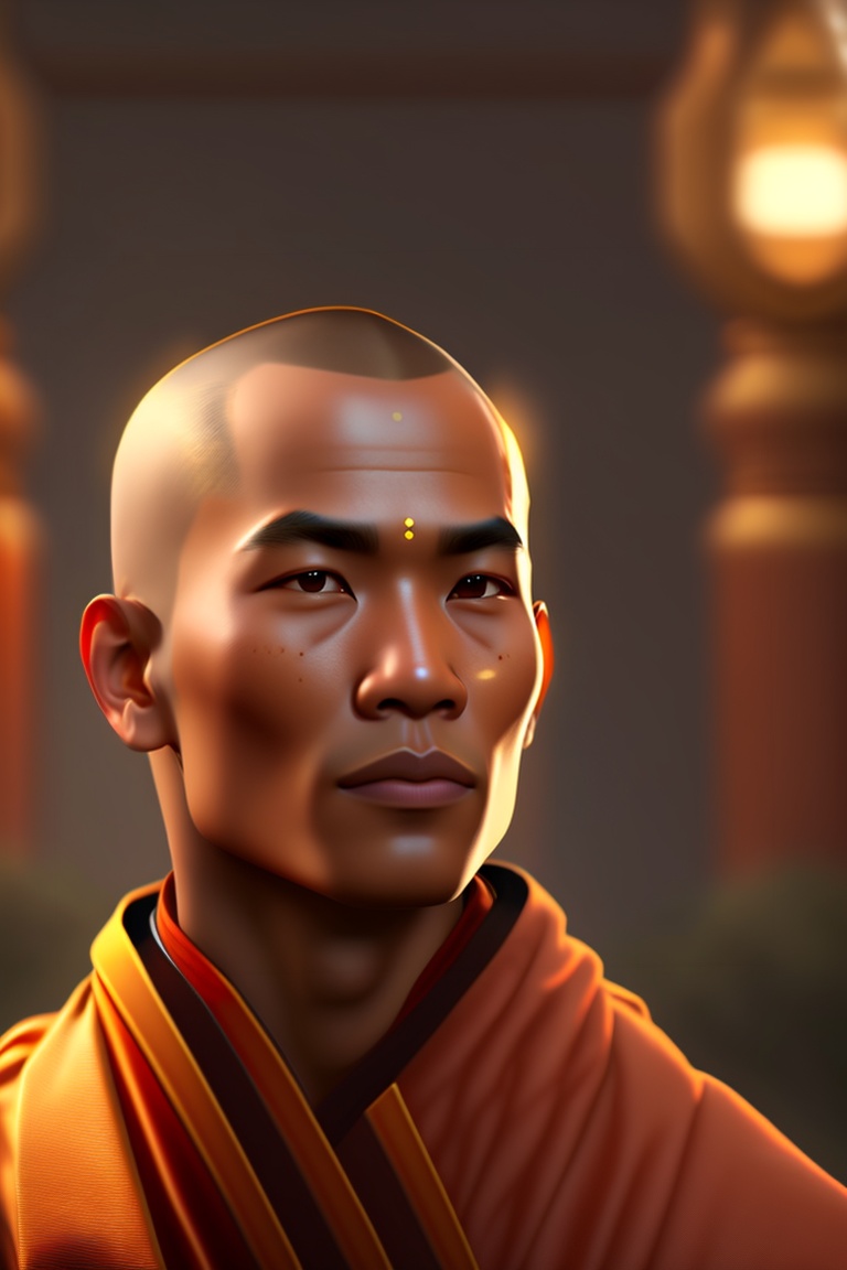 Lexica - Buddhist monk, cinematic, hd quality, realistic, looking at me