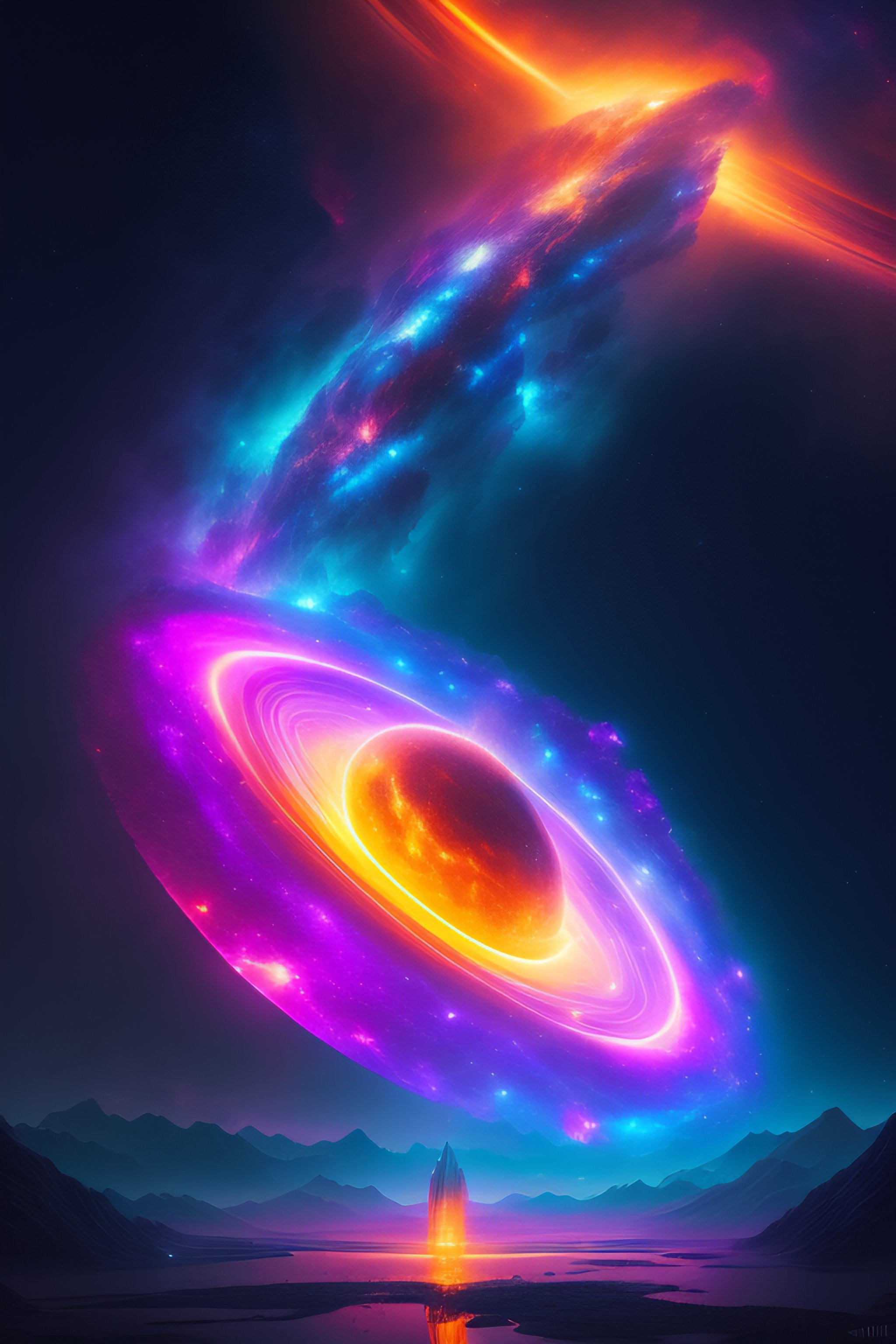 Lexica - Ultradetailed illustration of an energy spell in a galaxy ...