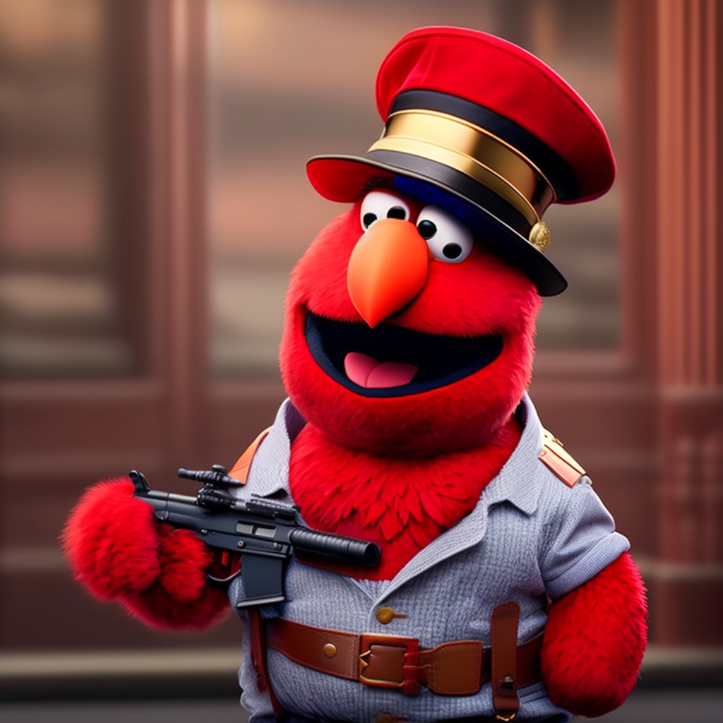 Lexica - Make Elmo have a gun