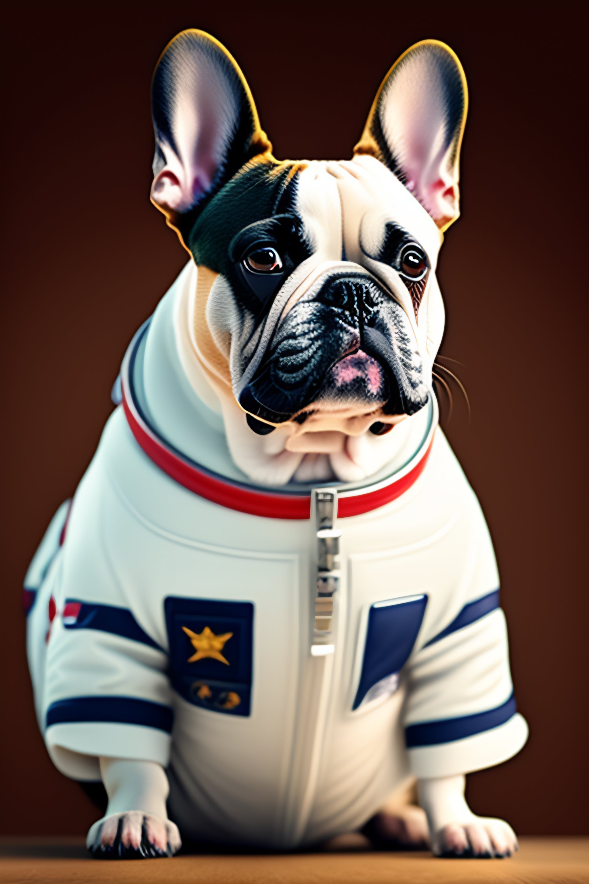 Lexica - French bulldog, dressed as an astronaut, detailing, creative ...