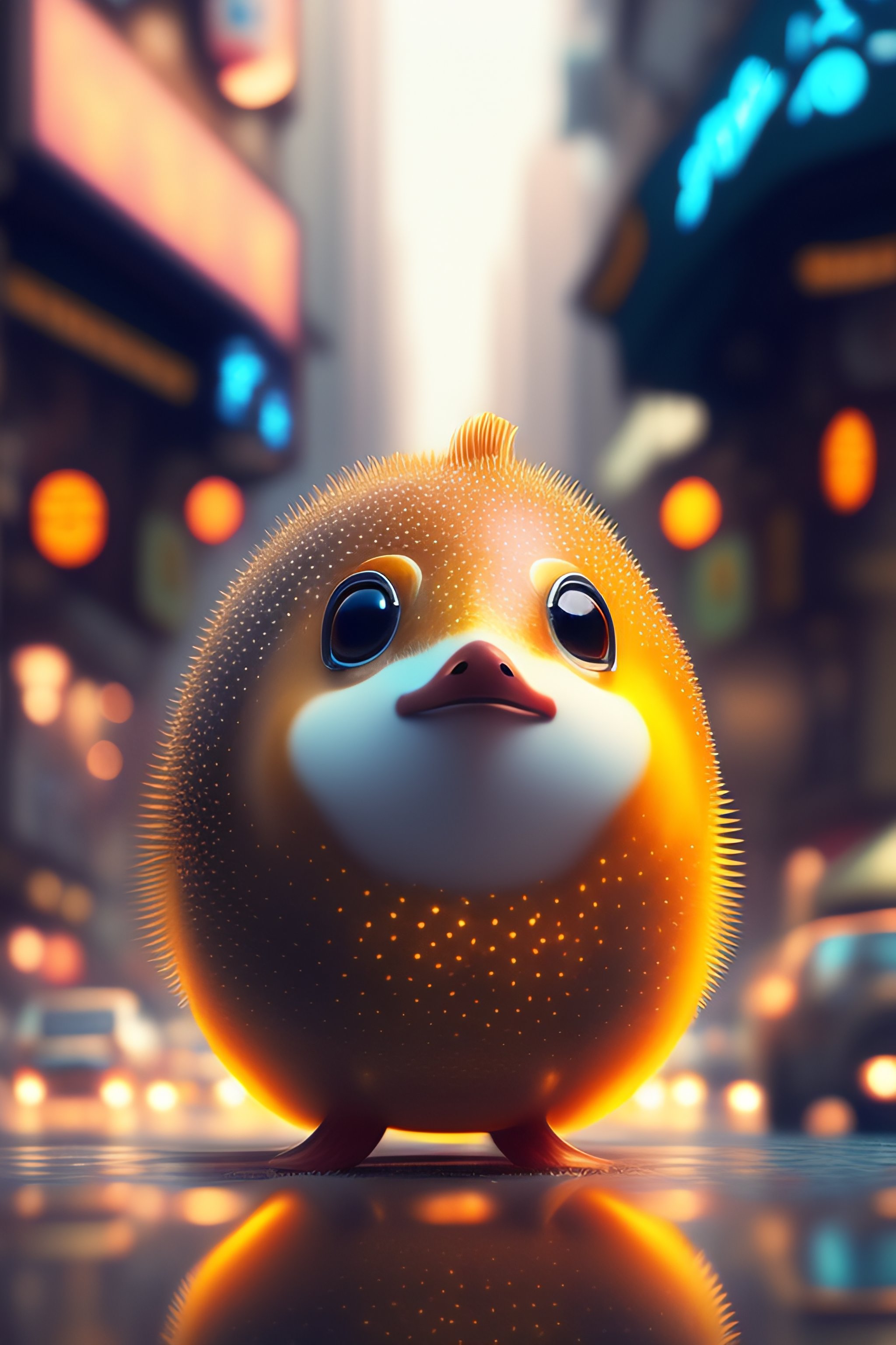 Lexica - Splash art of cute male anthropomorphic pufferfish in the ...