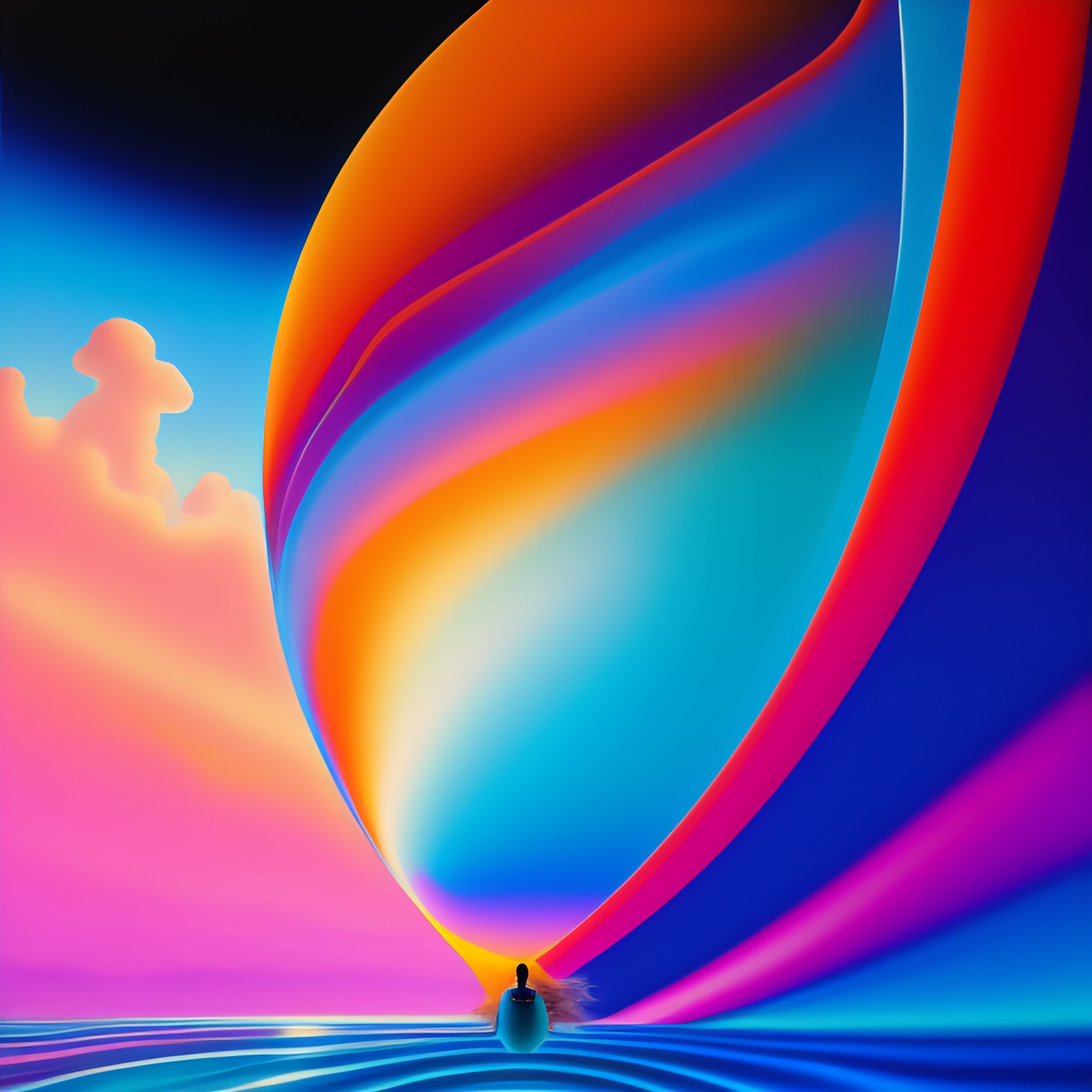 Lexica - Cyber chrome girl underwater going into the ocean, Minimalism ...