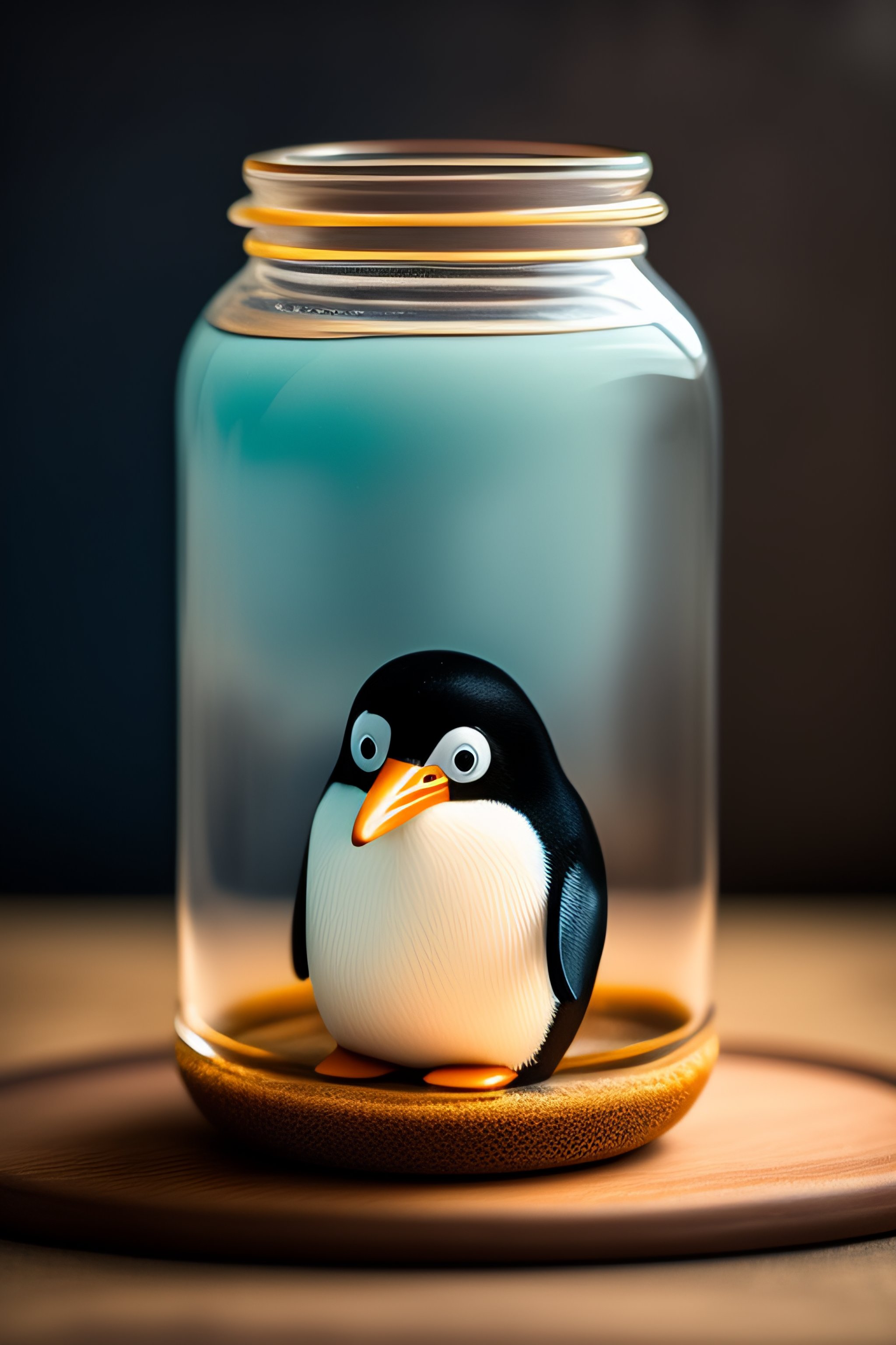 Lexica - Cute penguin in a jar