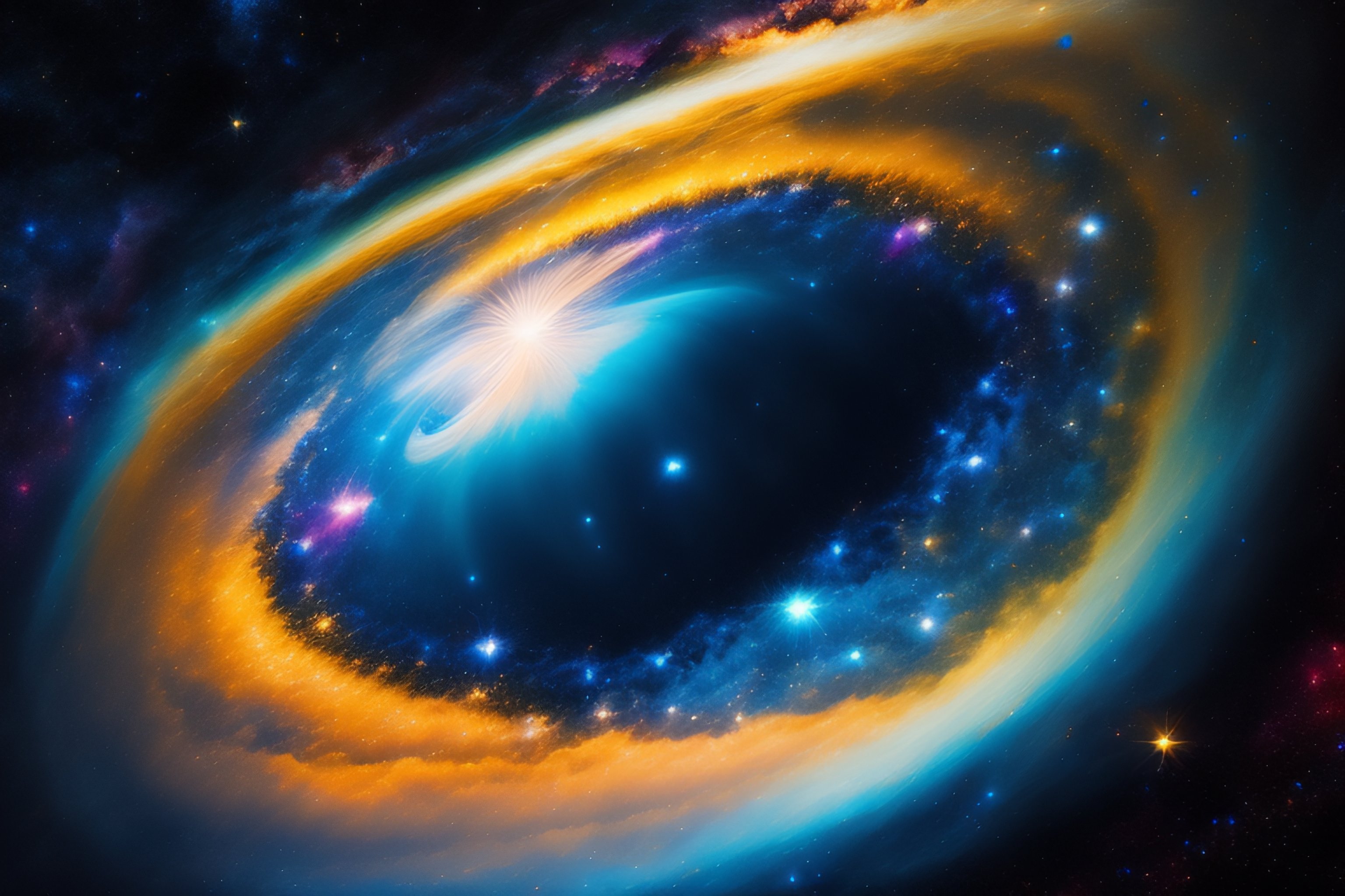 Lexica - Abystract blue and yellow, cosmic star, galaxy full screen ...