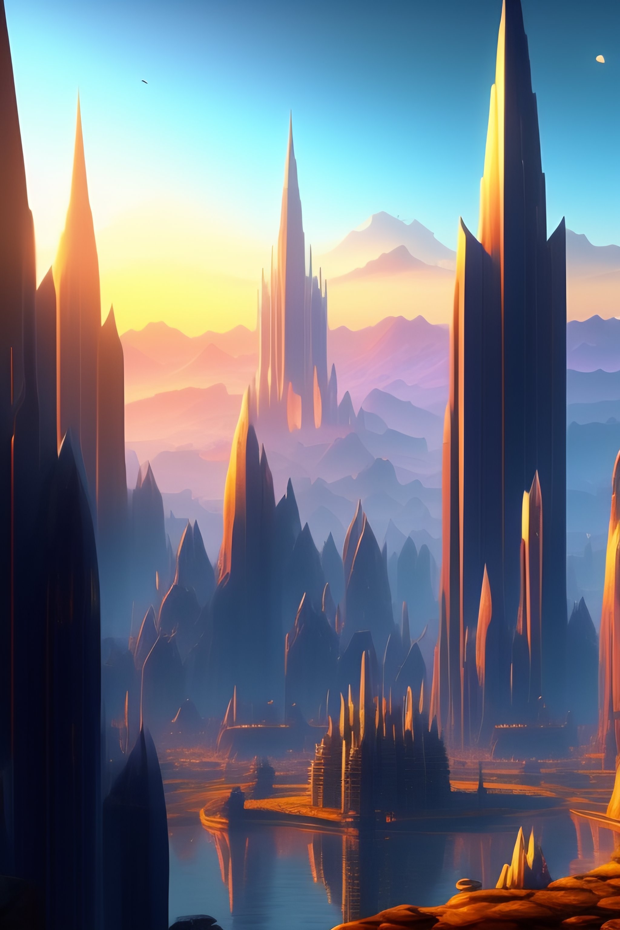 Lexica - A vast ancient metropolis in stone gothic style with massive ...