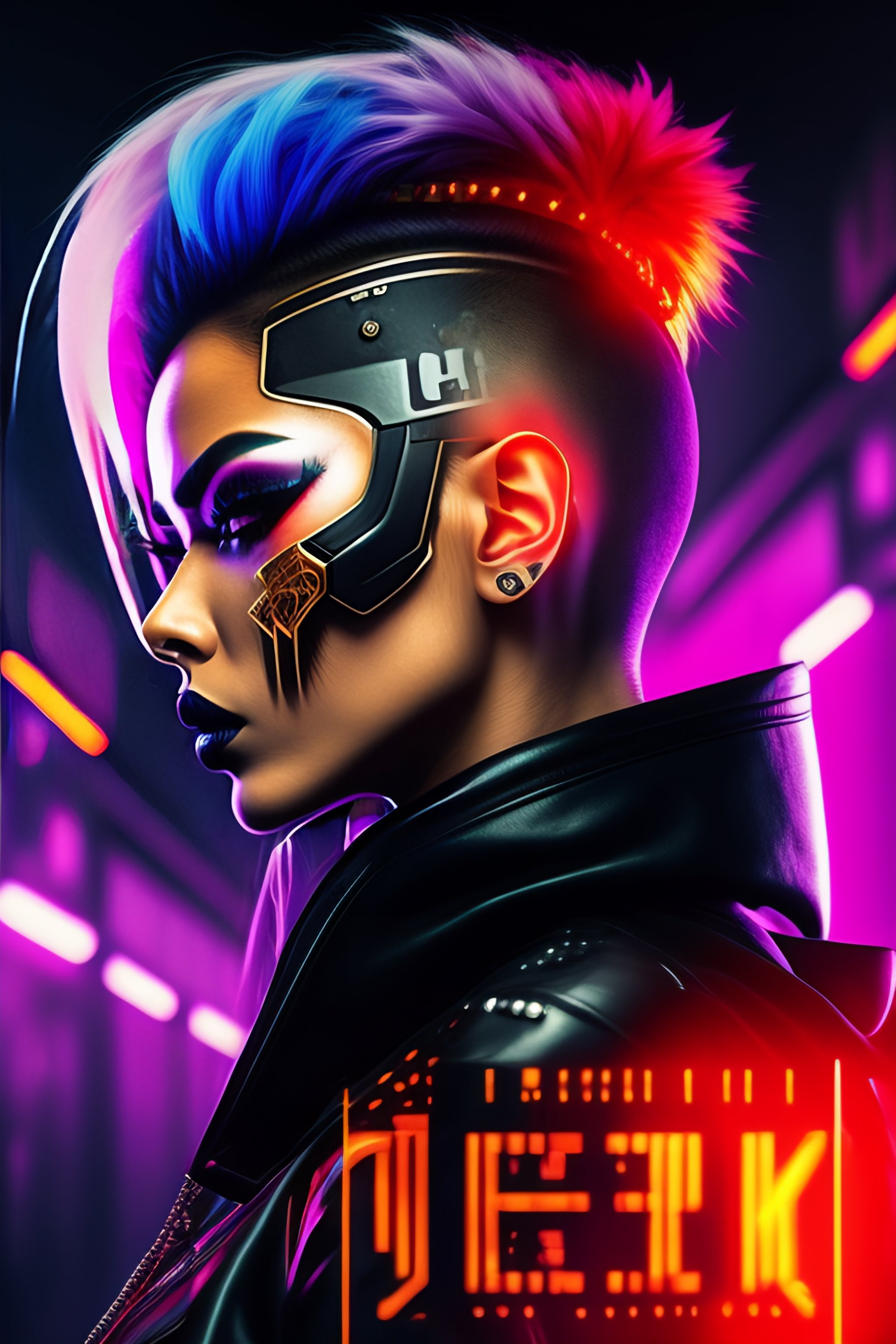 Lexica - Logo design with the text "Neo Punks", cyber punk style ...