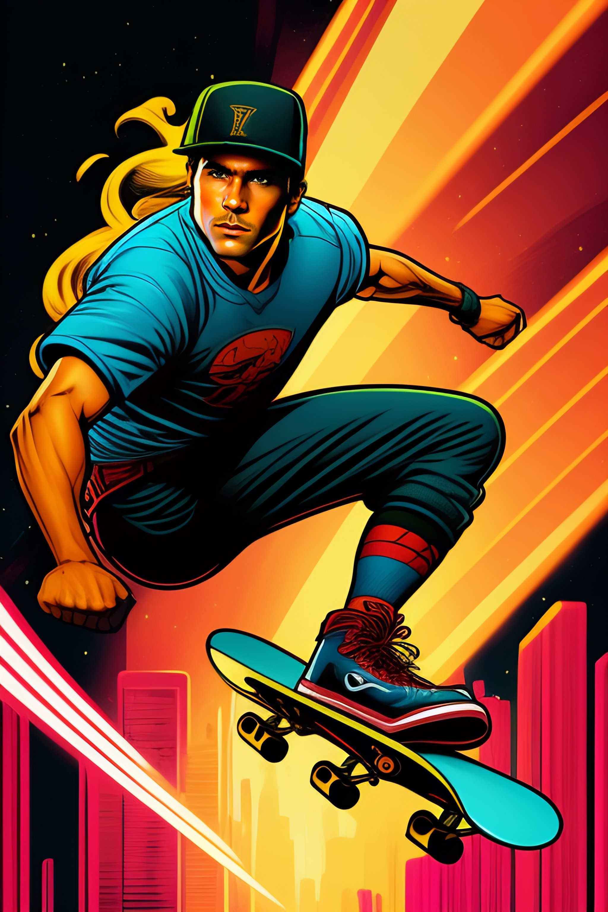 Lexica - Comic book style skateboarder