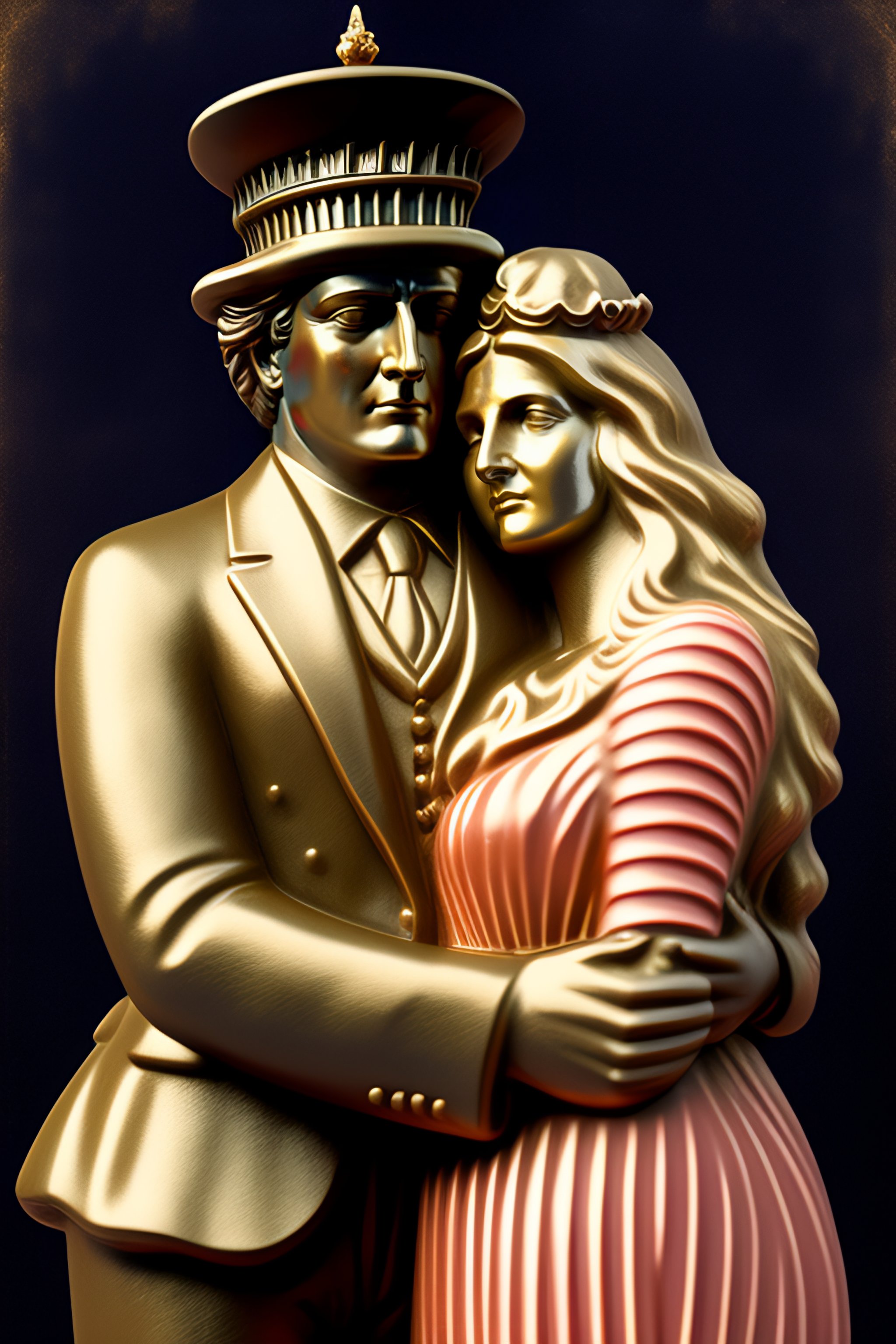 Lexica - Portrait of uncle sam and the statue of liberty in an embrace ...