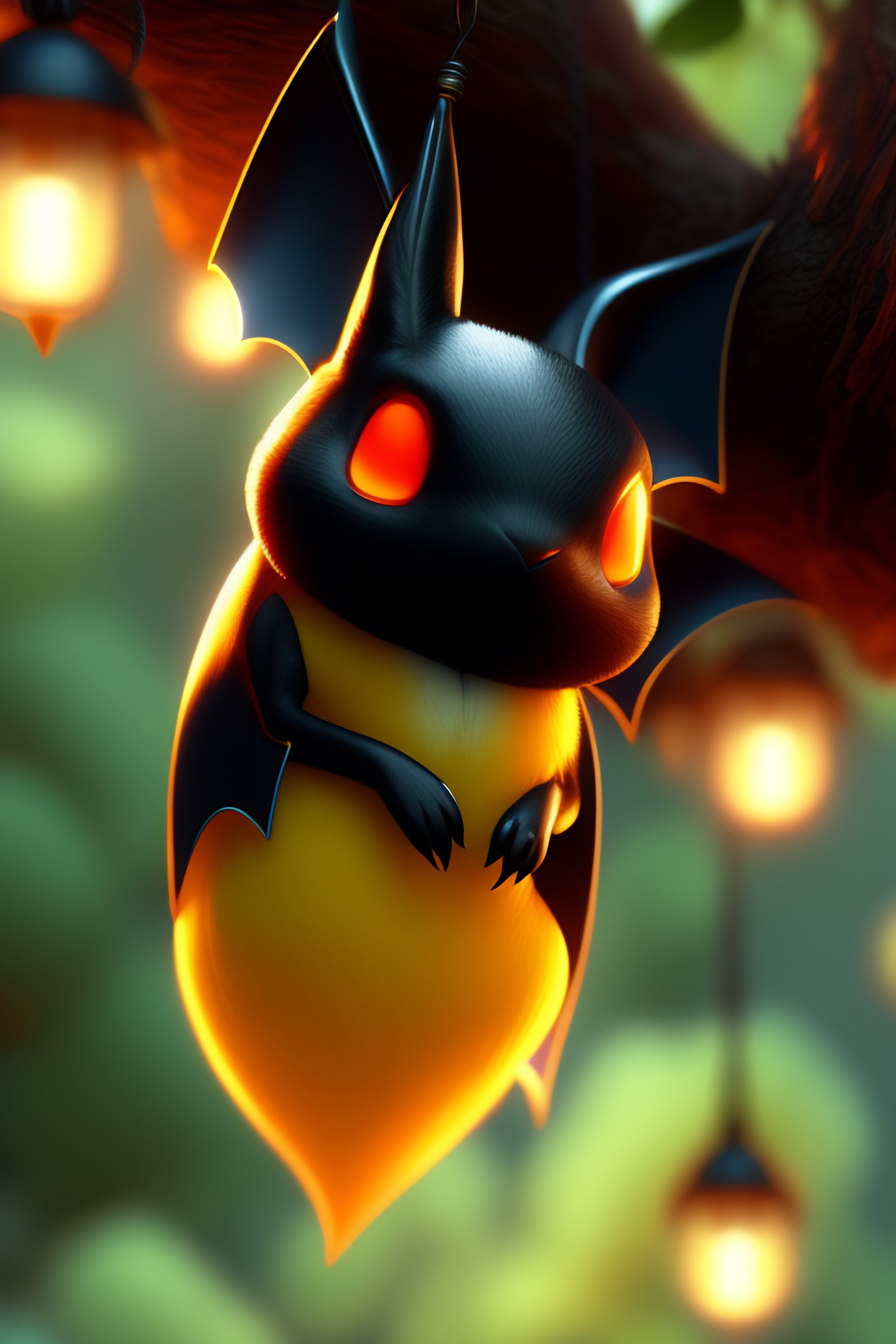 Lexica - A pokemon that looks like bat, bat hanging upside down in a ...