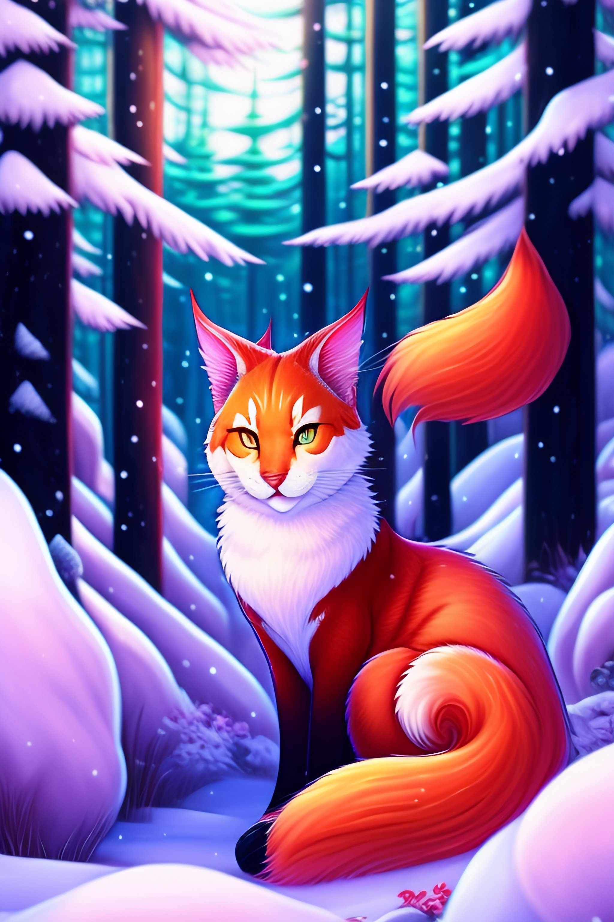 Lexica - Ahri from league of legend petting a fox ; akira style ...