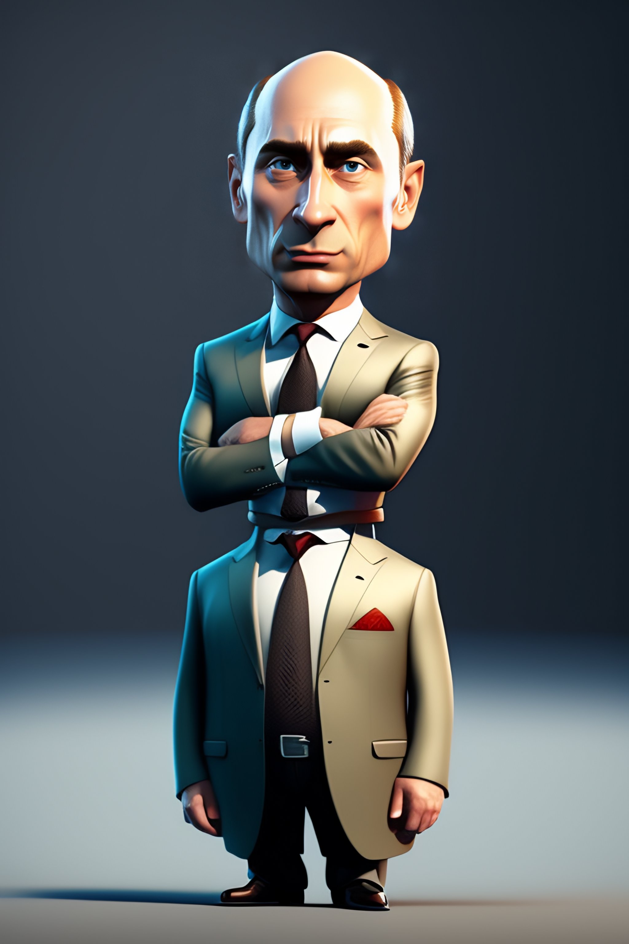 Lexica - Vladimir Putin cute angry caricature full body as a pixar ...