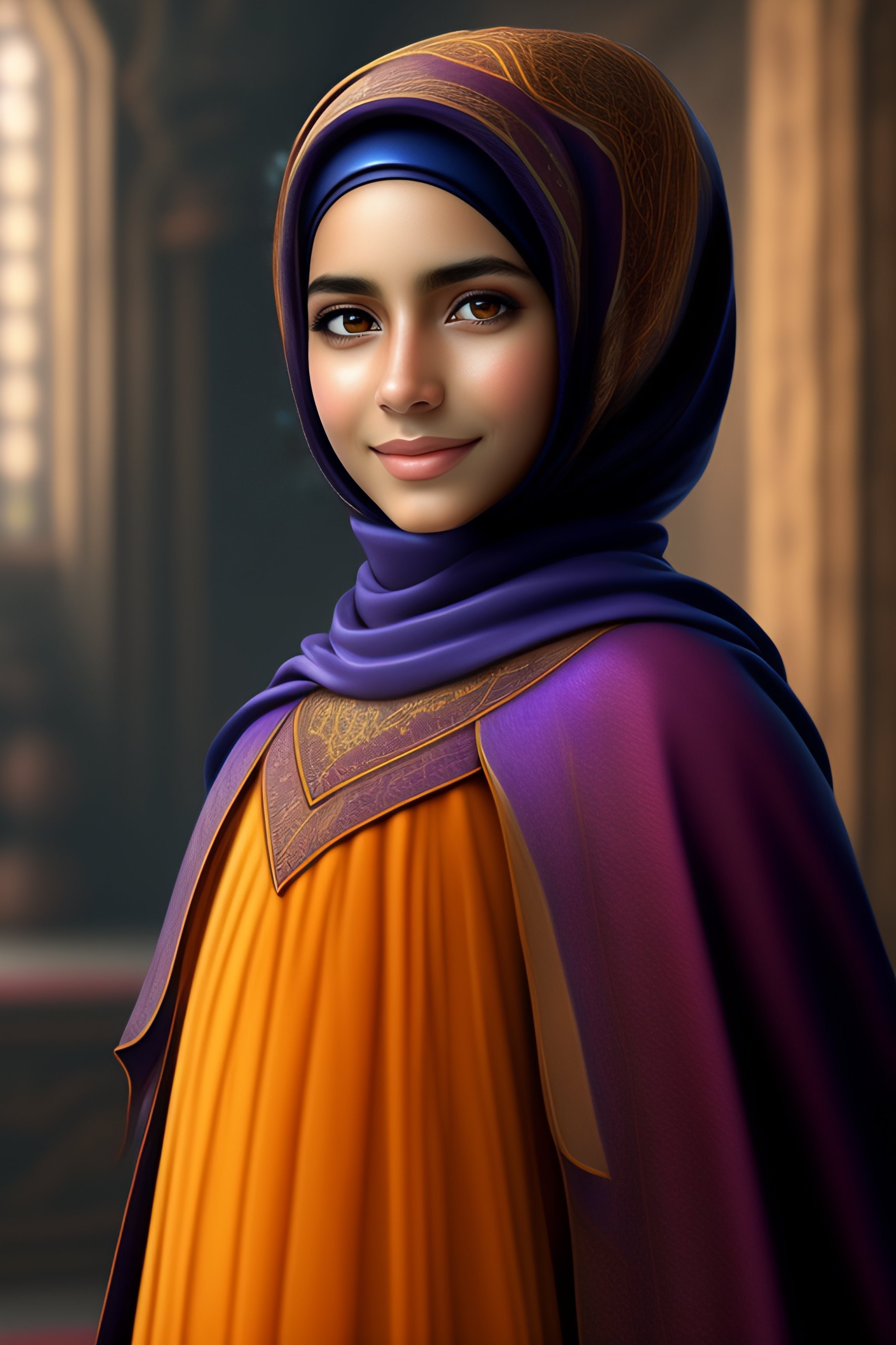 Lexica - Cute hijab girl in medieval mage clothing, ((seed:657949))