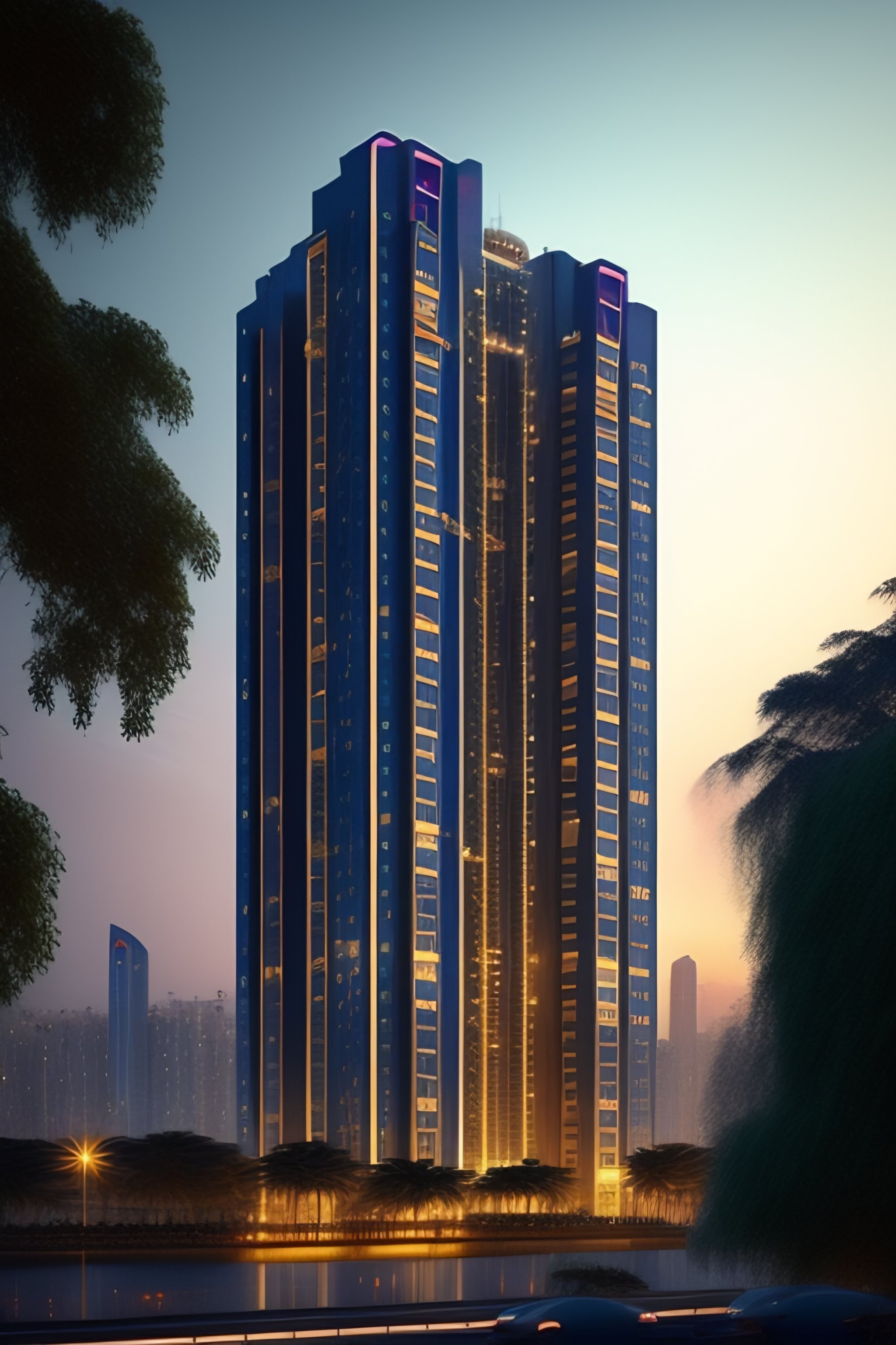 Lexica - Castle Rock building Powai during a cracker show in Bombay and ...