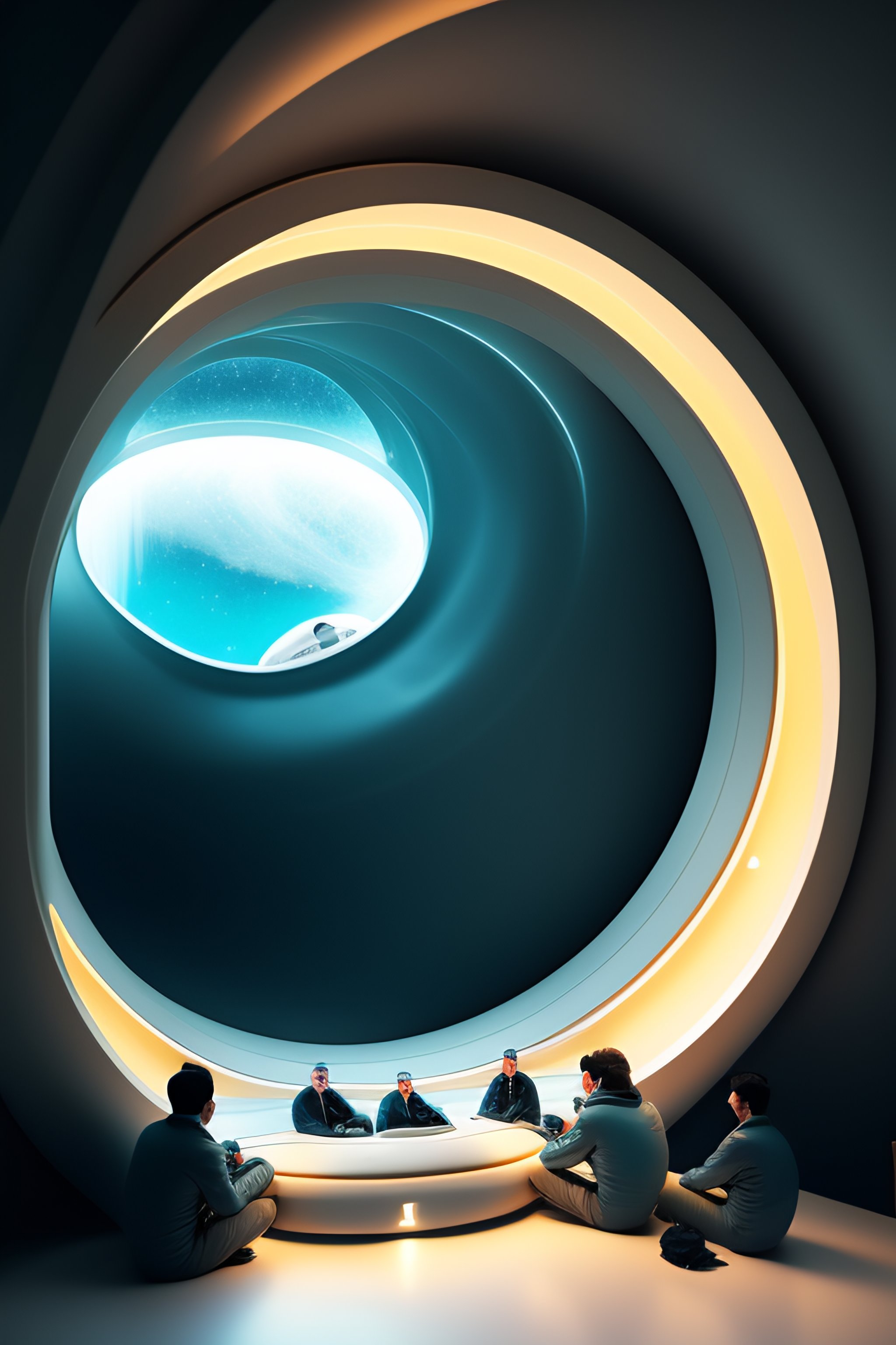 Lexica - Cozy,torus shaped spaceship, lab, five scientist, one ...