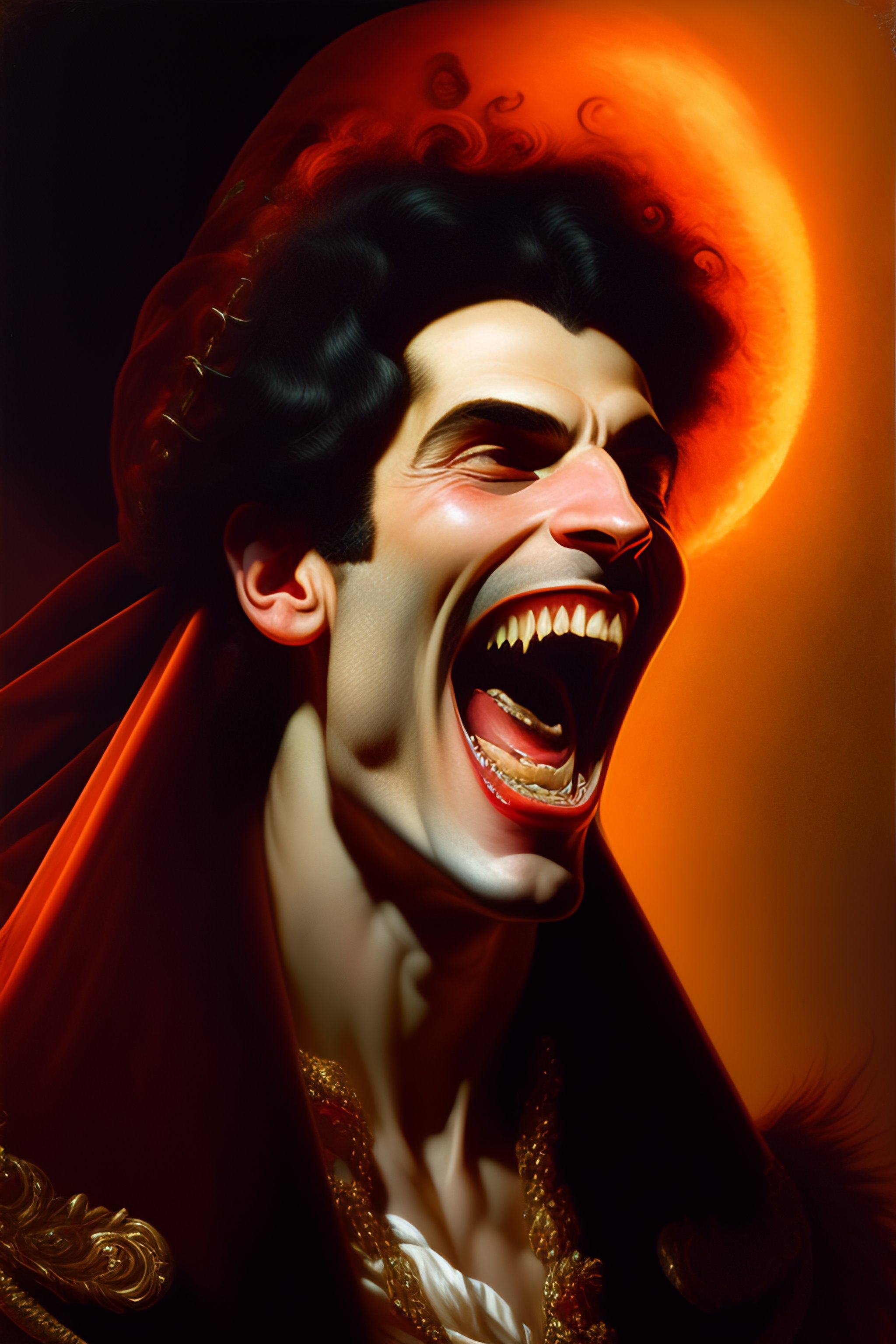 Lexica - Male vampire, demoniac, extended teeth, art by Jean-Honoré ...
